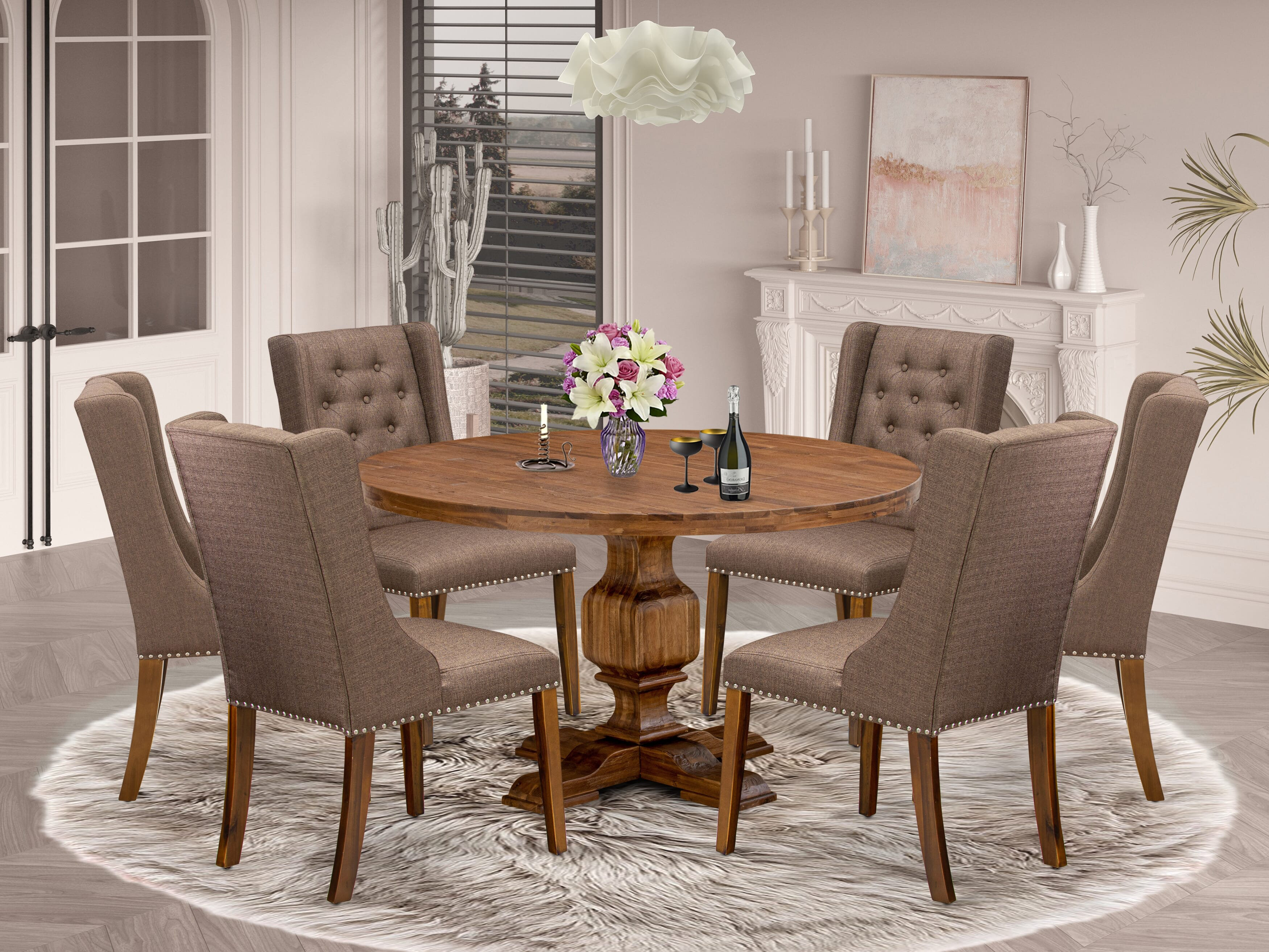 Wildon Home® 7-Piece Dining Set Includes A Wooden Kitchen Table and 6 ...