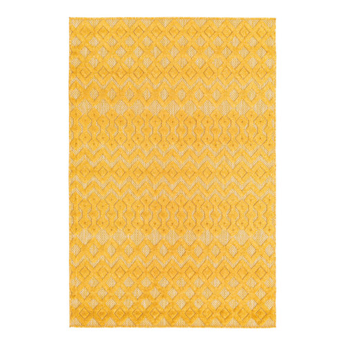 Indoor & Outdoor Yellow & Gold Area Rugs You'll Love | Wayfair
