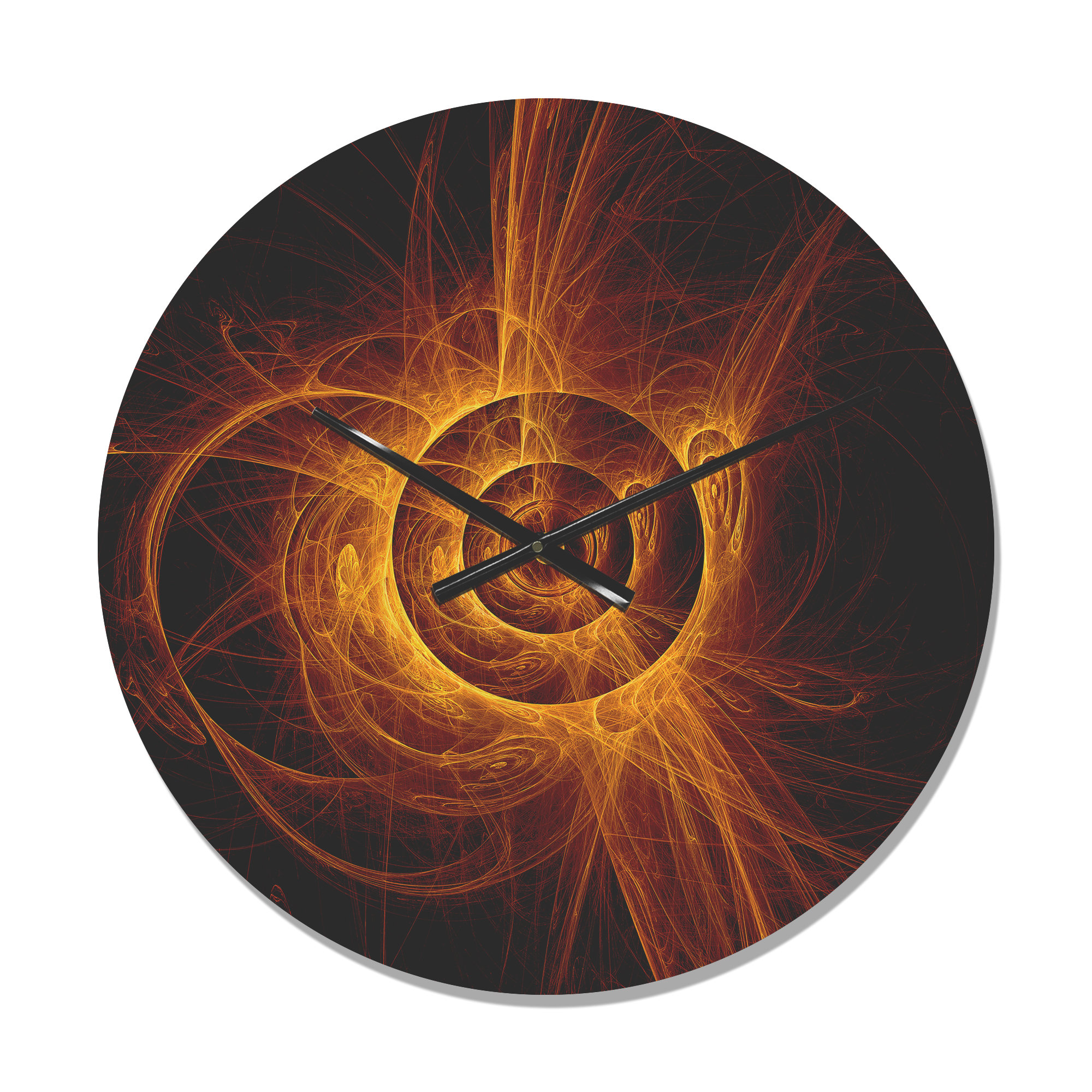 East Urban Home The Flashing Yellow Flame - Modern Wood Wall Clock ...