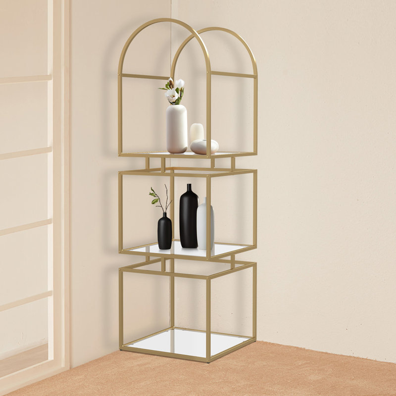 Everly Quinn 3 Tier Open Glass Shelves Display Case | Wayfair