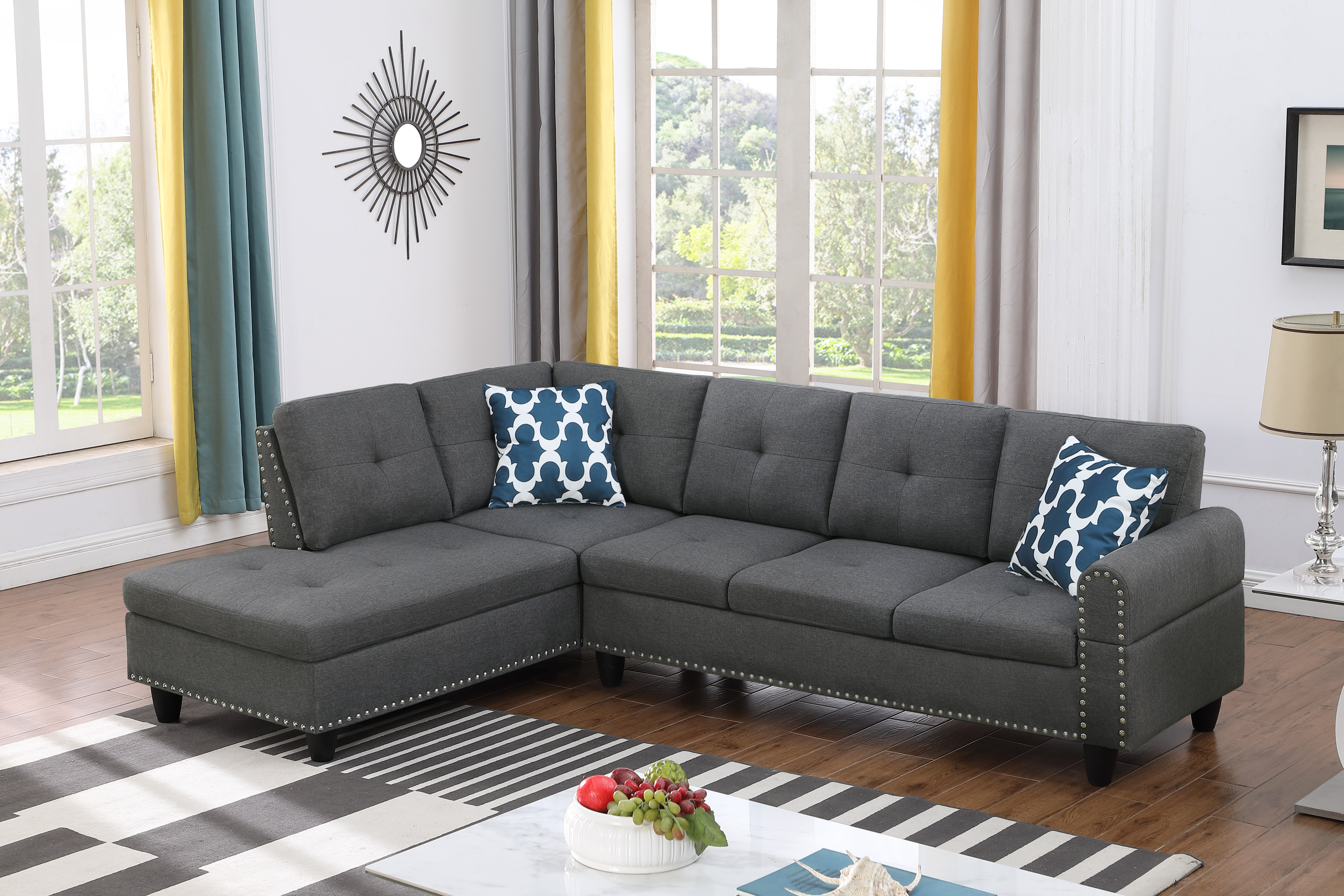 Latitude Run® 2 - Piece Alger 98" Wide Left Hand Facing Sofa & Chaise ...