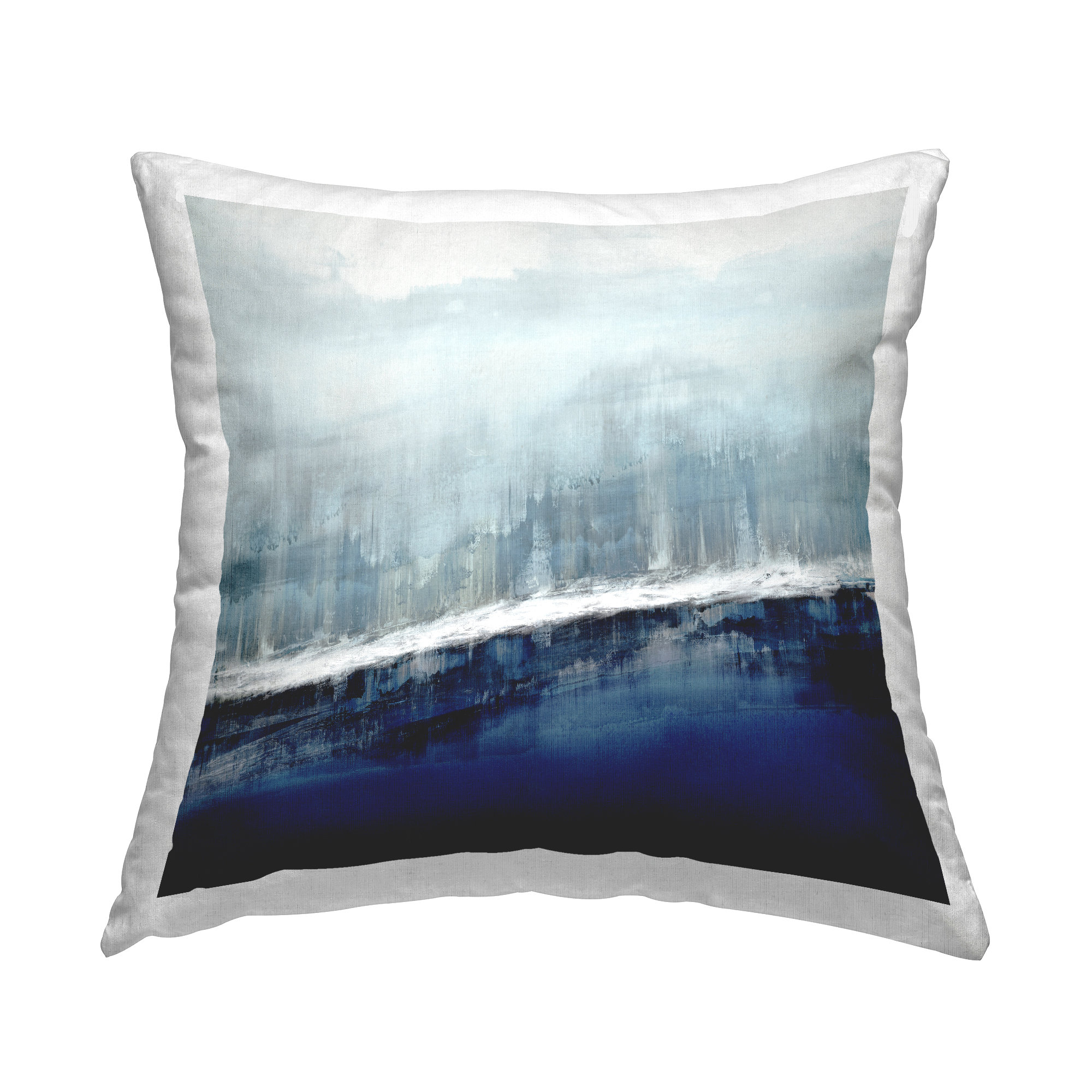 Stupell Industries Abstract Blue Wave Shape Printed Throw Pillow Design ...