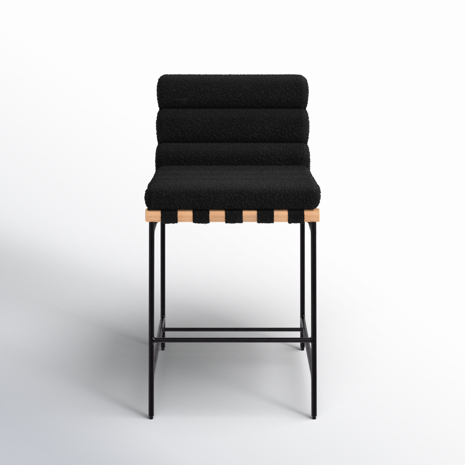 AllModern Eila Channel Tufted Boucle Counter Stool & Reviews | Wayfair