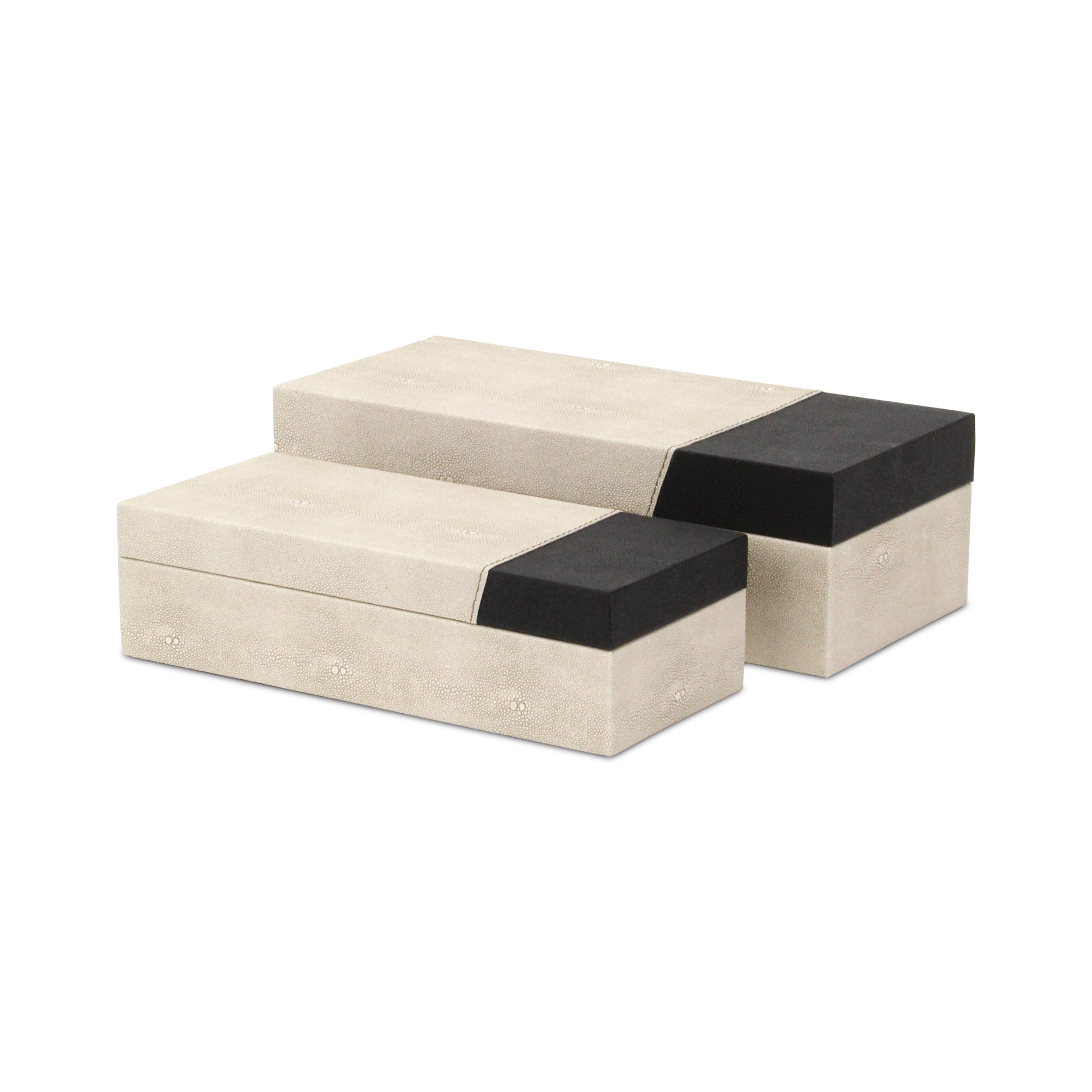 Cheungs Celesti Two Tone Black and Cream Rectangle Box Set - Wayfair Canada