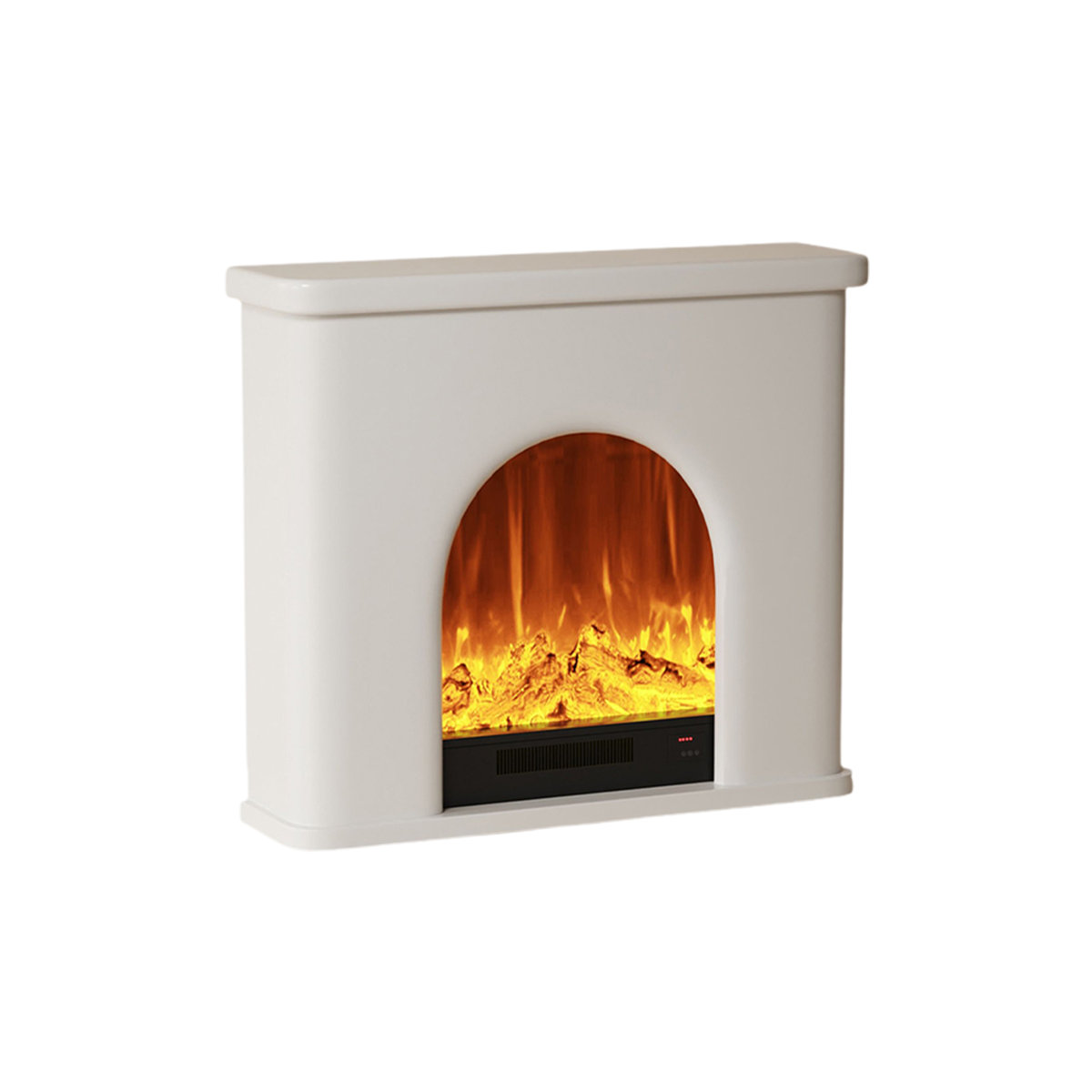 Hokku Designs Beige Manufactured Wood Electric Fireplace | Wayfair