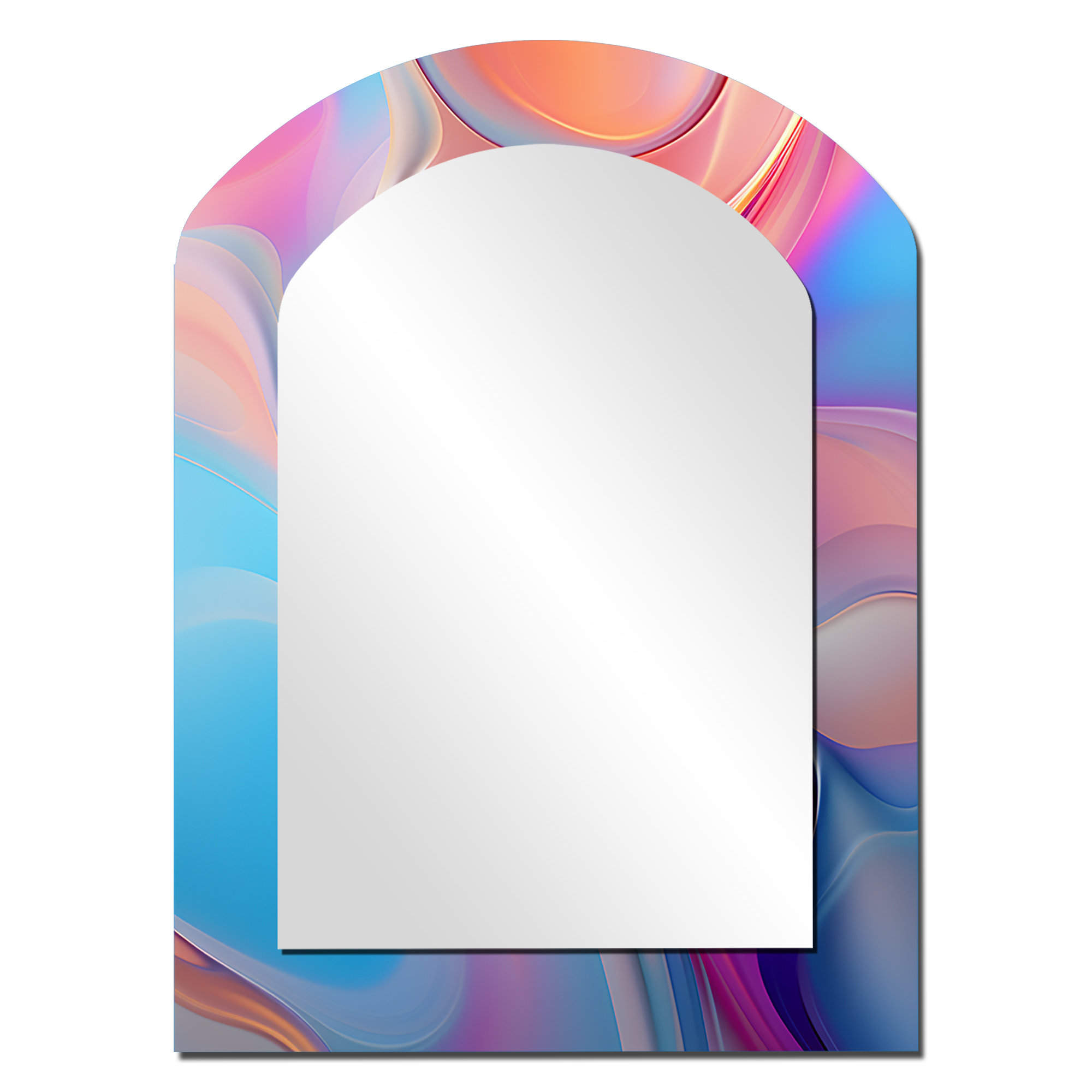 House of Hampton® Transitional Pink And Blue Shapes VI - Abstract Arch ...