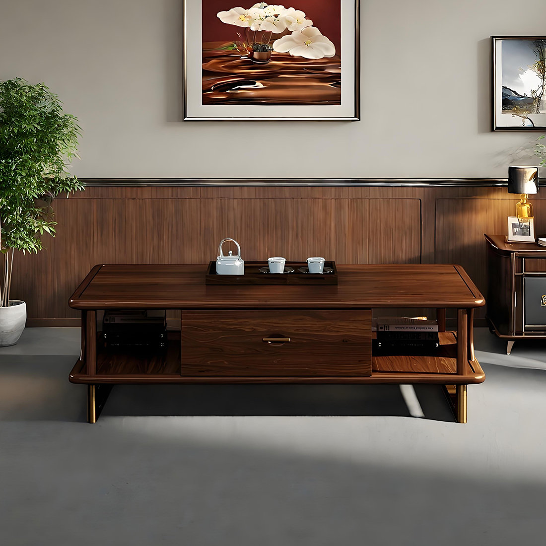 Mercer41 Solid Wood Rectangle Coffee Table - Wayfair Canada