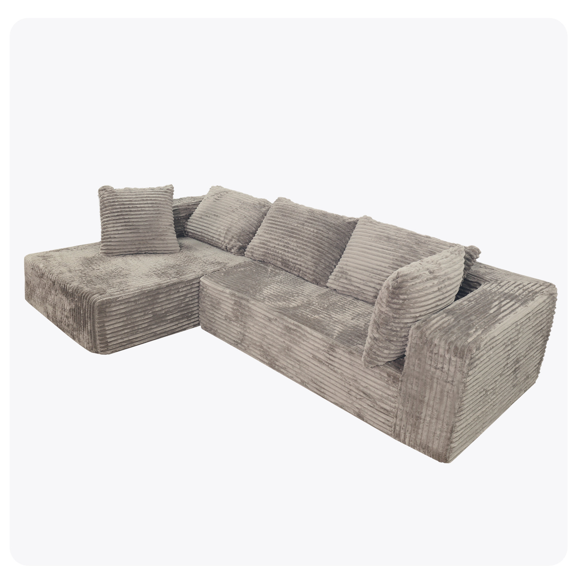 Latitude Run® Cloud Sectional Couch With L - Shape Chaise, 3 Seat ...