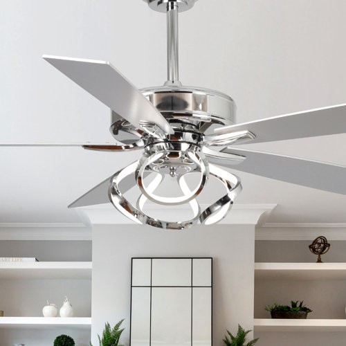 Chrome Ceiling Fans You'll Love | Wayfair