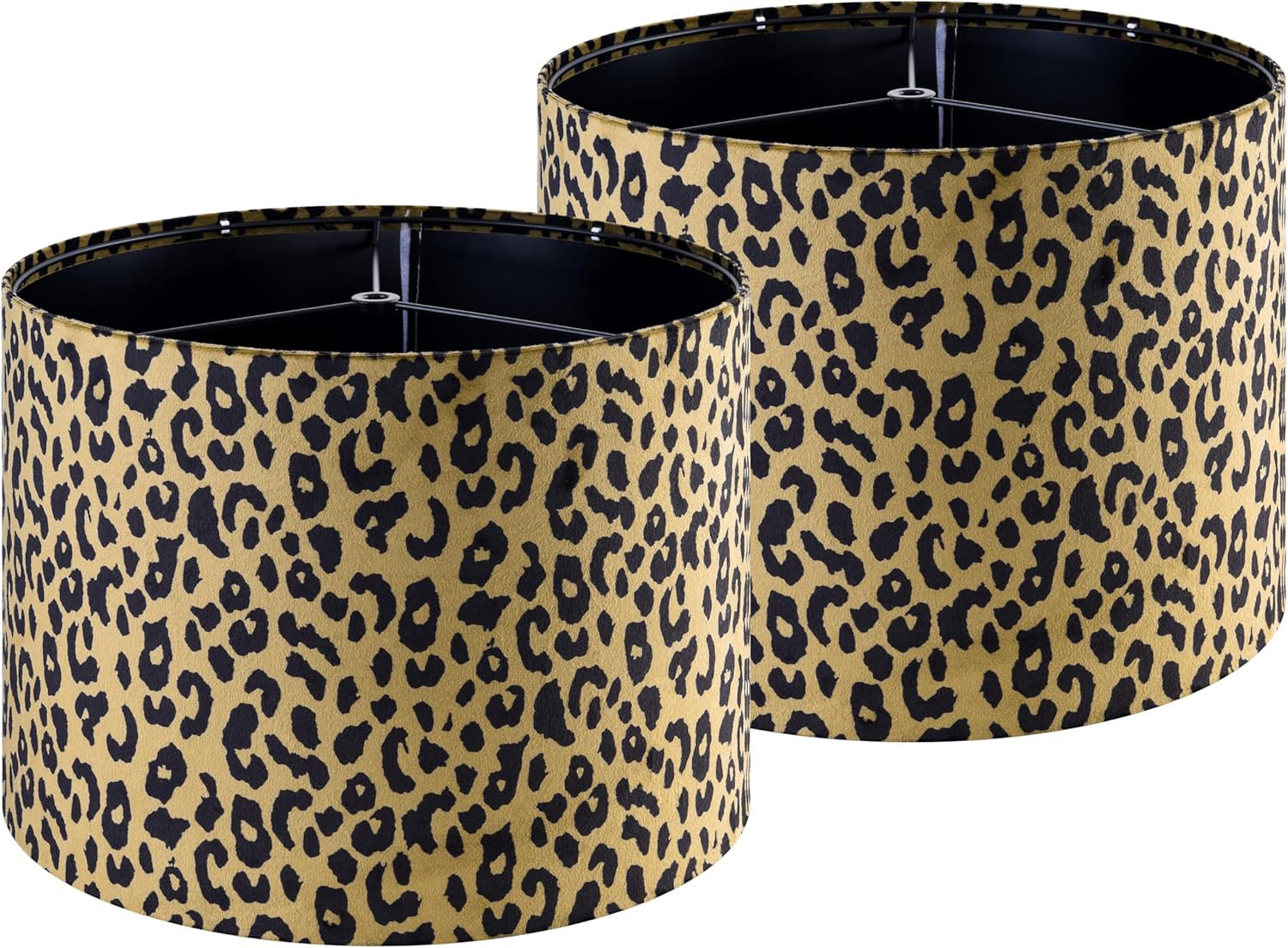 Mercer41 GOSO Drum Leopard Lamp Shades for Table Lamps Set of 2 Medium ...