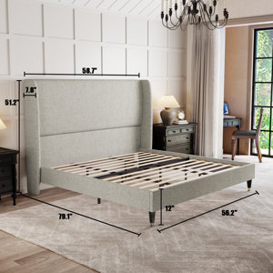Wade Logan® Belo Upholstered Platform Bed & Reviews | Wayfair