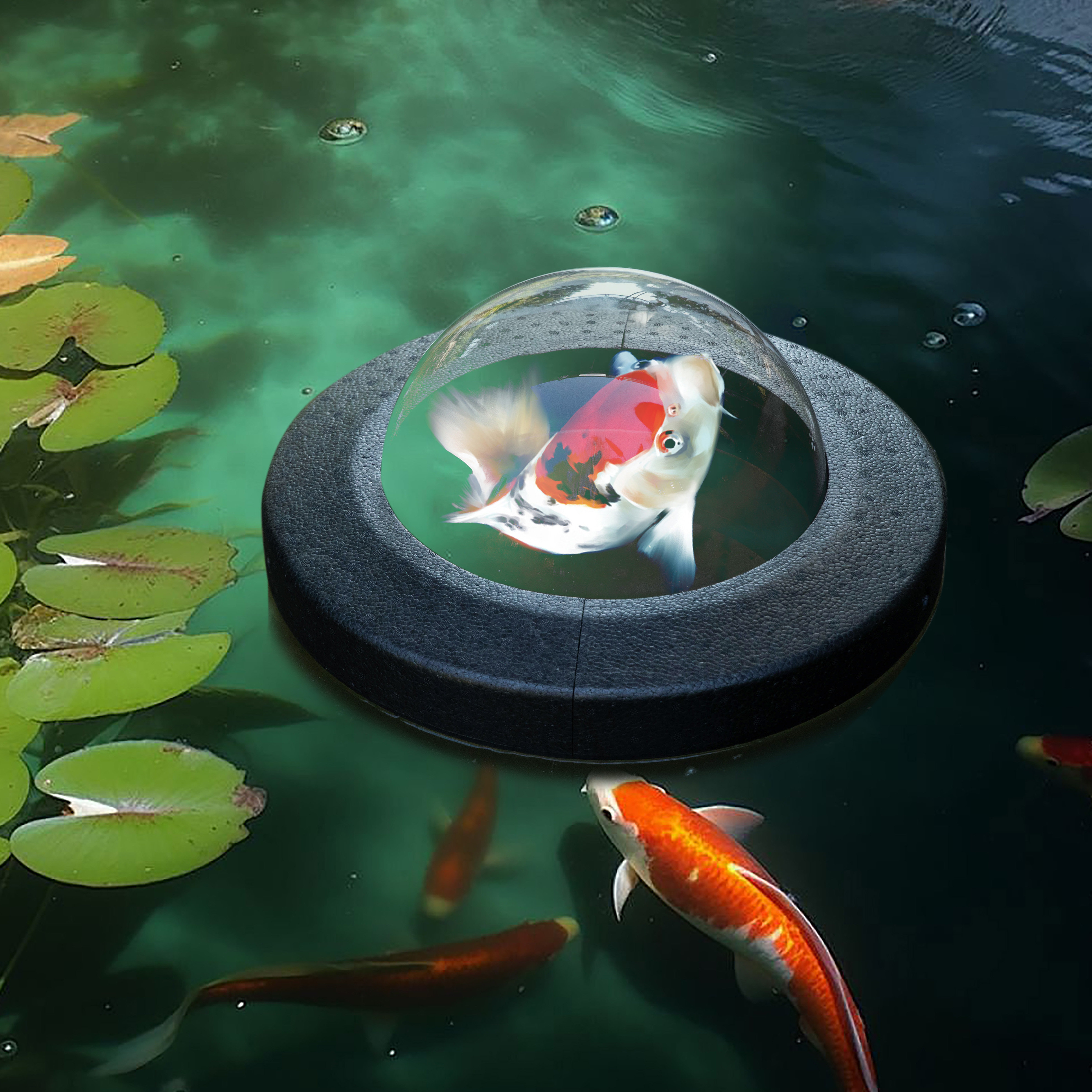 Arlmont & Co. Floating Plastic Pond Fish Dome Ball For Fish To Swim ...
