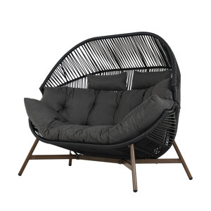 Langley Street® Lyall Cuddle Wicker Outdoor Lounge Chair with Cushion ...