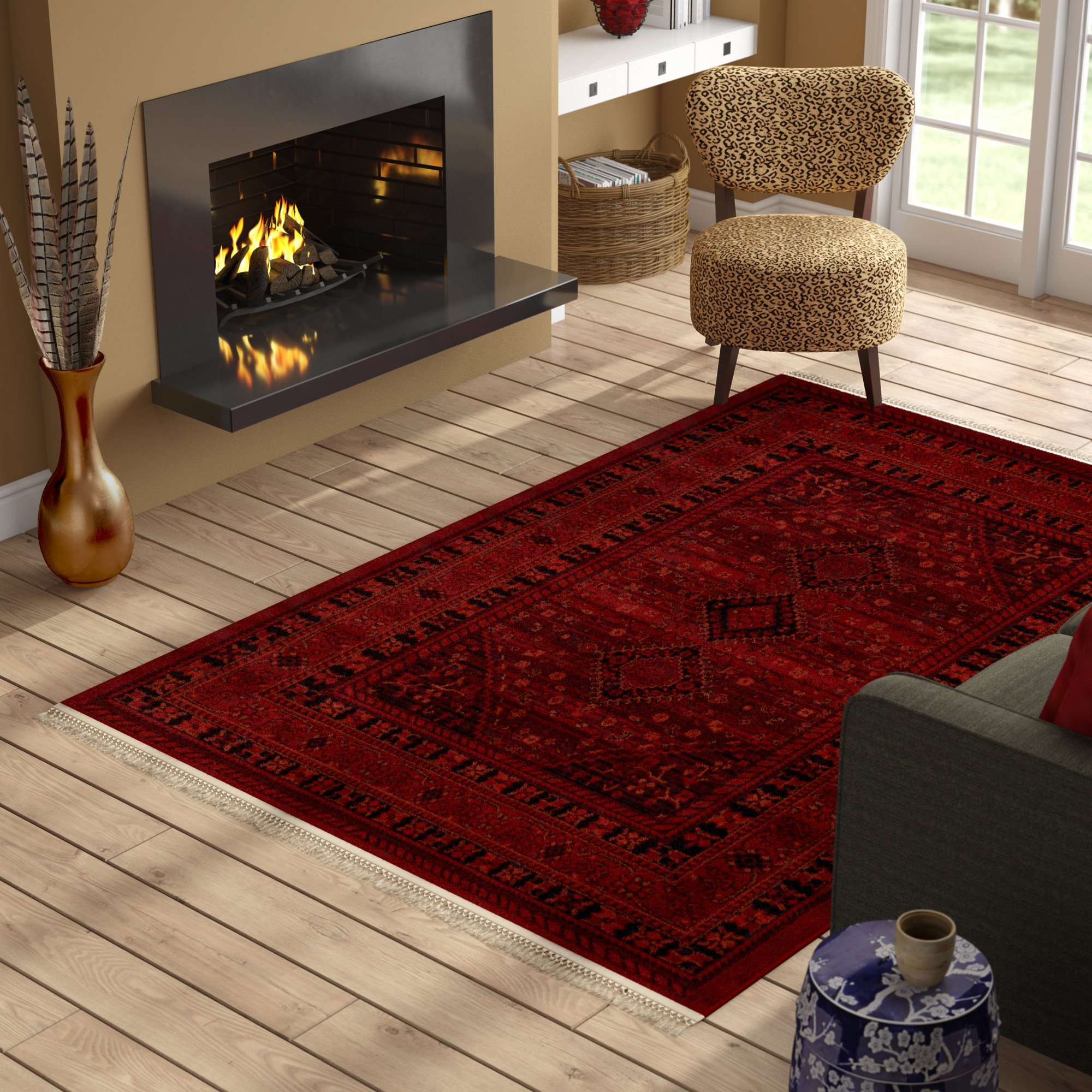 Lark Manor™ Amro Oriental Red Area Rug & Reviews | Wayfair