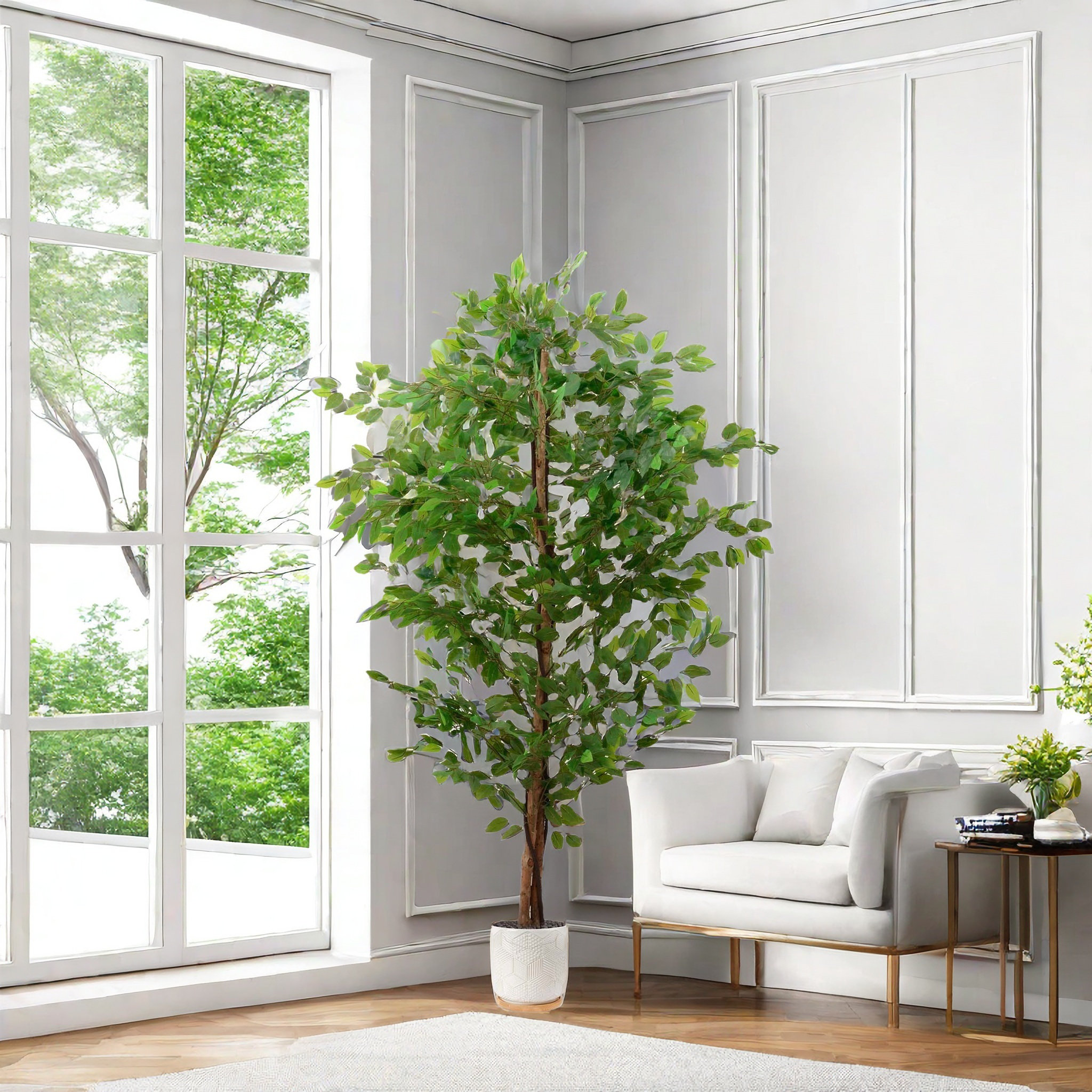 Yesurprise 6Ft Tall Artificial Ficus Trees, Faux Ficus Tree, Plastic ...
