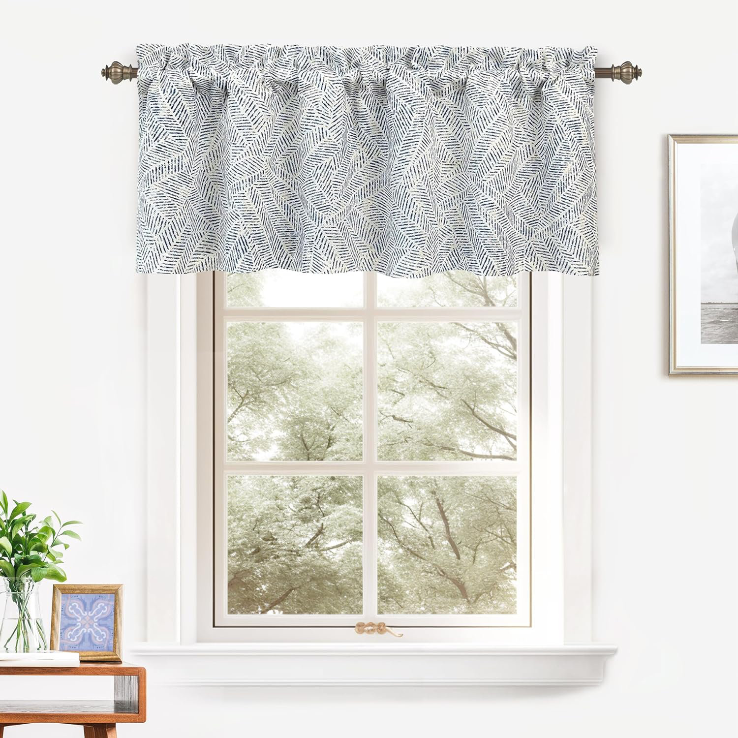 DriftAway Roman Abstract Linen Tailored Window Valance & Reviews | Wayfair
