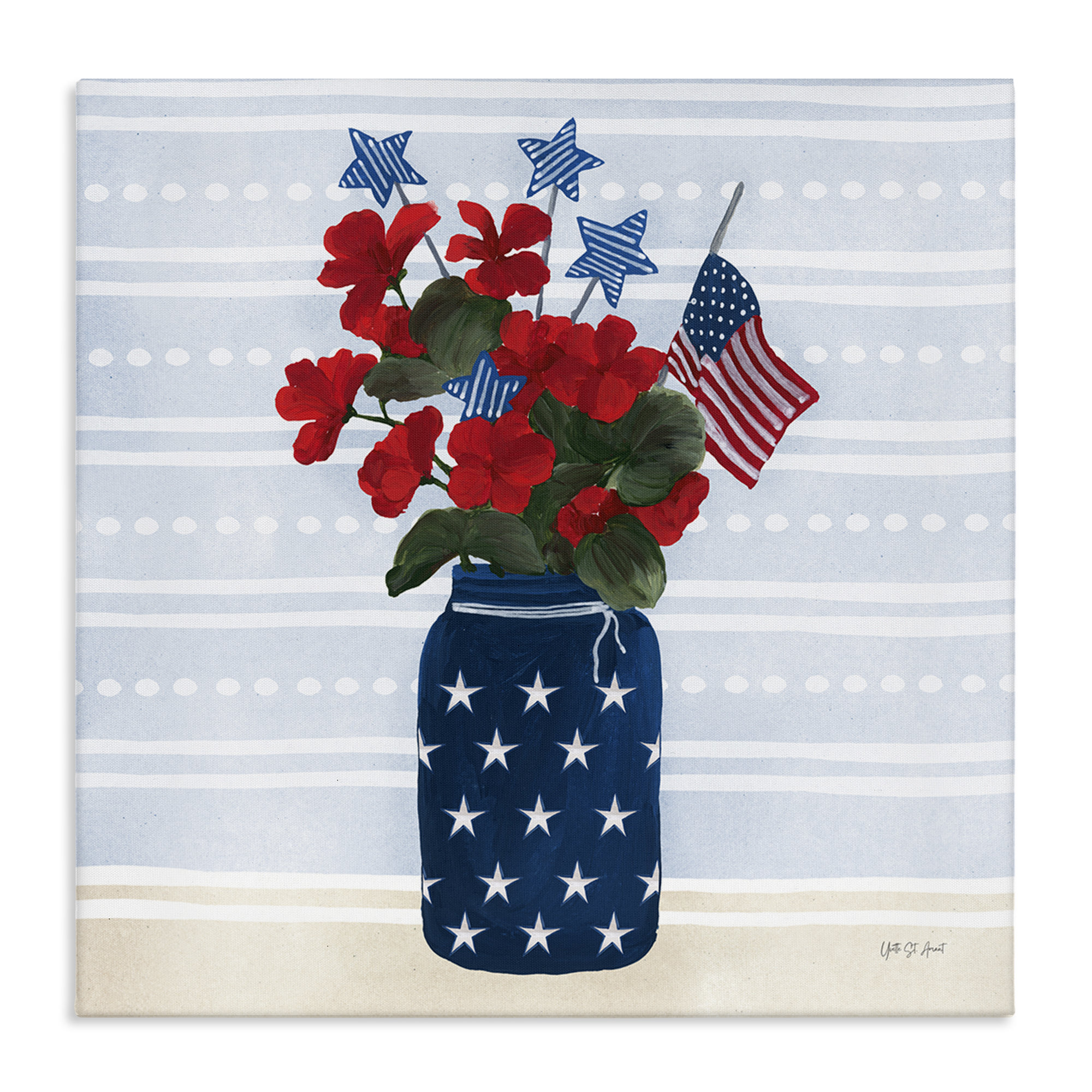 The Holiday Aisle® Stars & Stripes Bouquet Canvas Wall Art by Yvette St ...