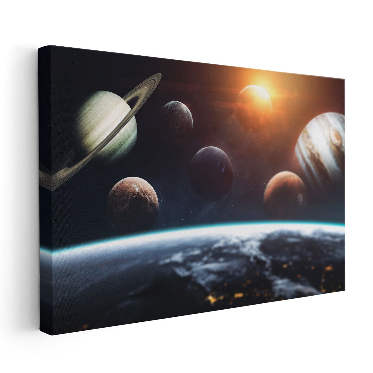 Latitude Run® Planets of Solar System With Shinning Sun - Canvas Print ...
