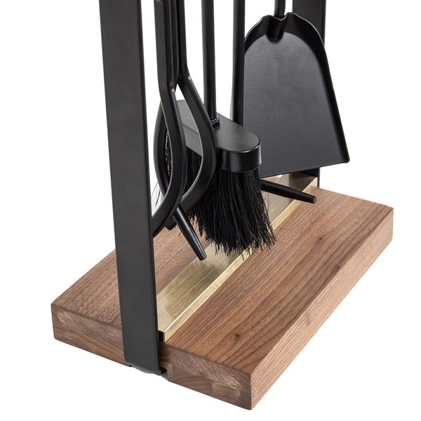 Country Living Walnut Grove 5 Piece Fireplace Tool Set in Black ...