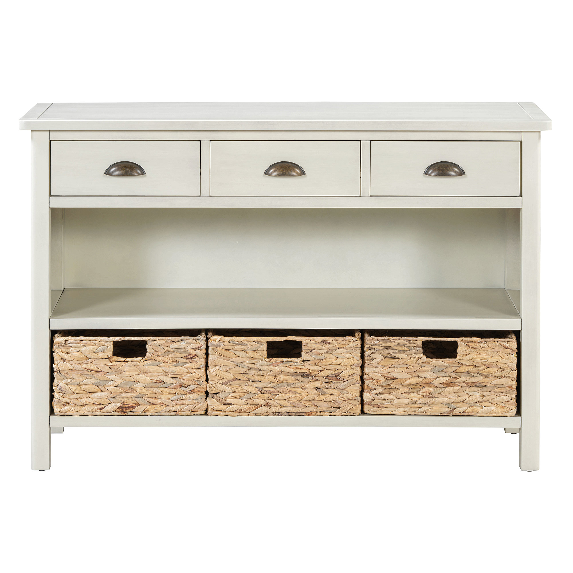 DAPPER DOODLES INC Retro Console Table With 3 Storage Drawers, Entryway ...