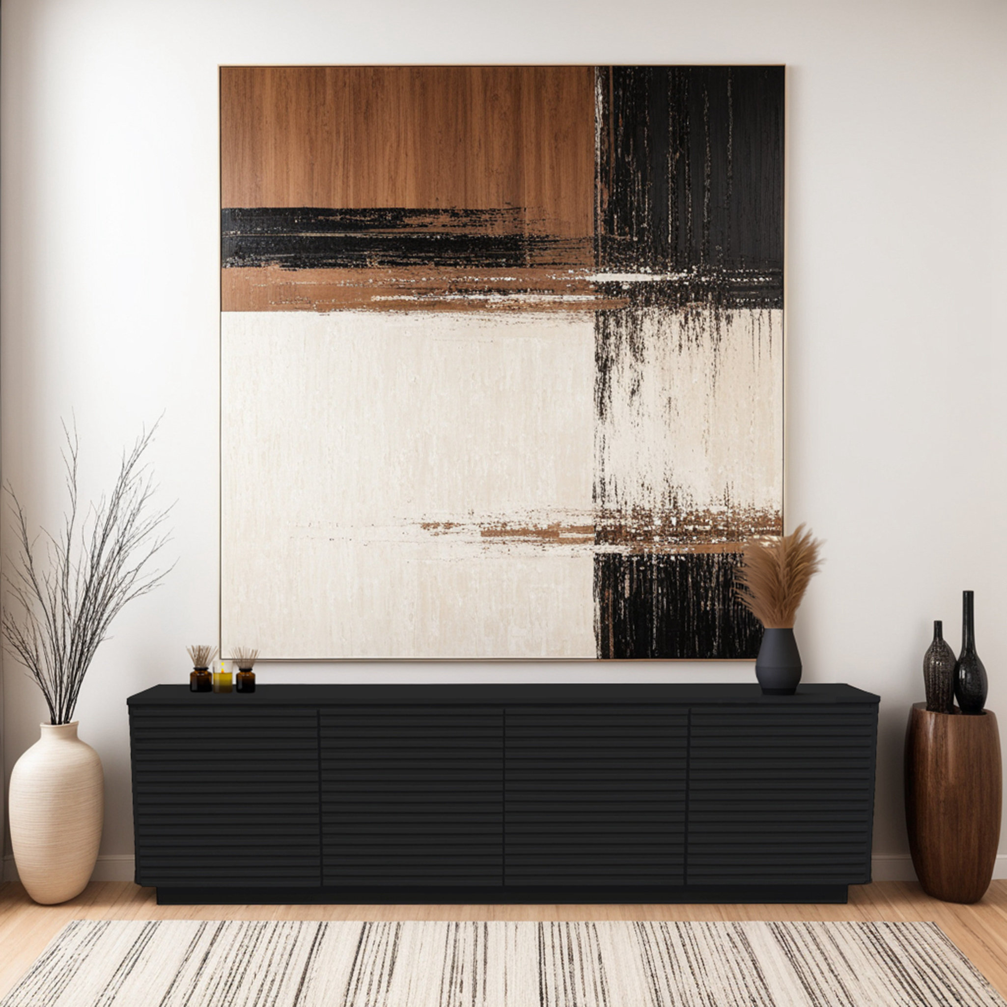 Latitude Run® Four Door TV Stand For Tvs, No Assembly Required ...