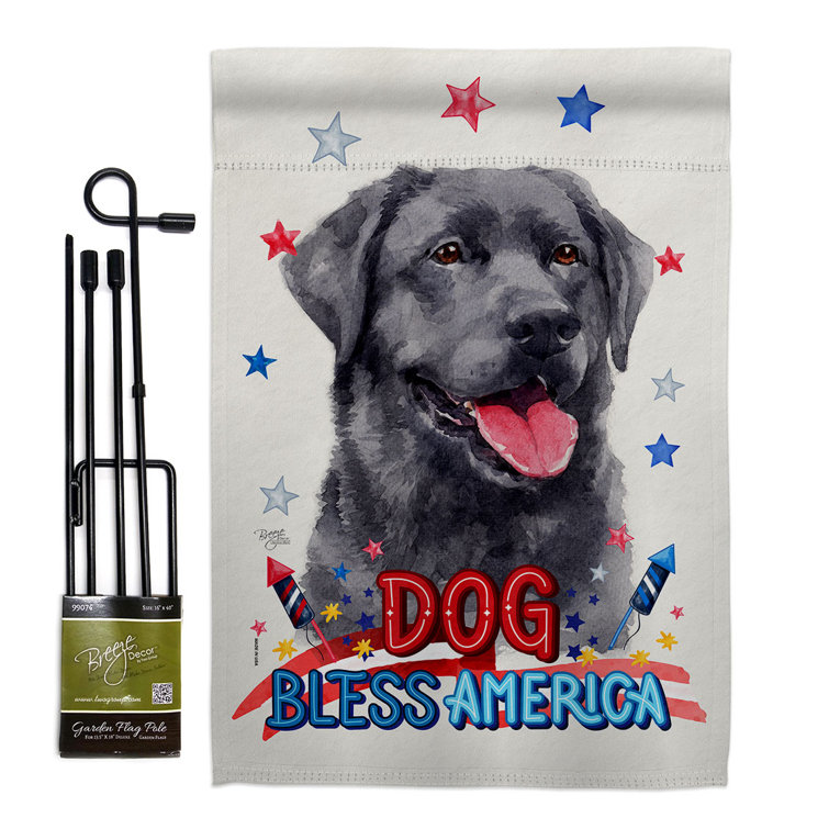 Breeze Decor Patriotic Labrador Flags Set Dog Animals 28 X40 Inches ...
