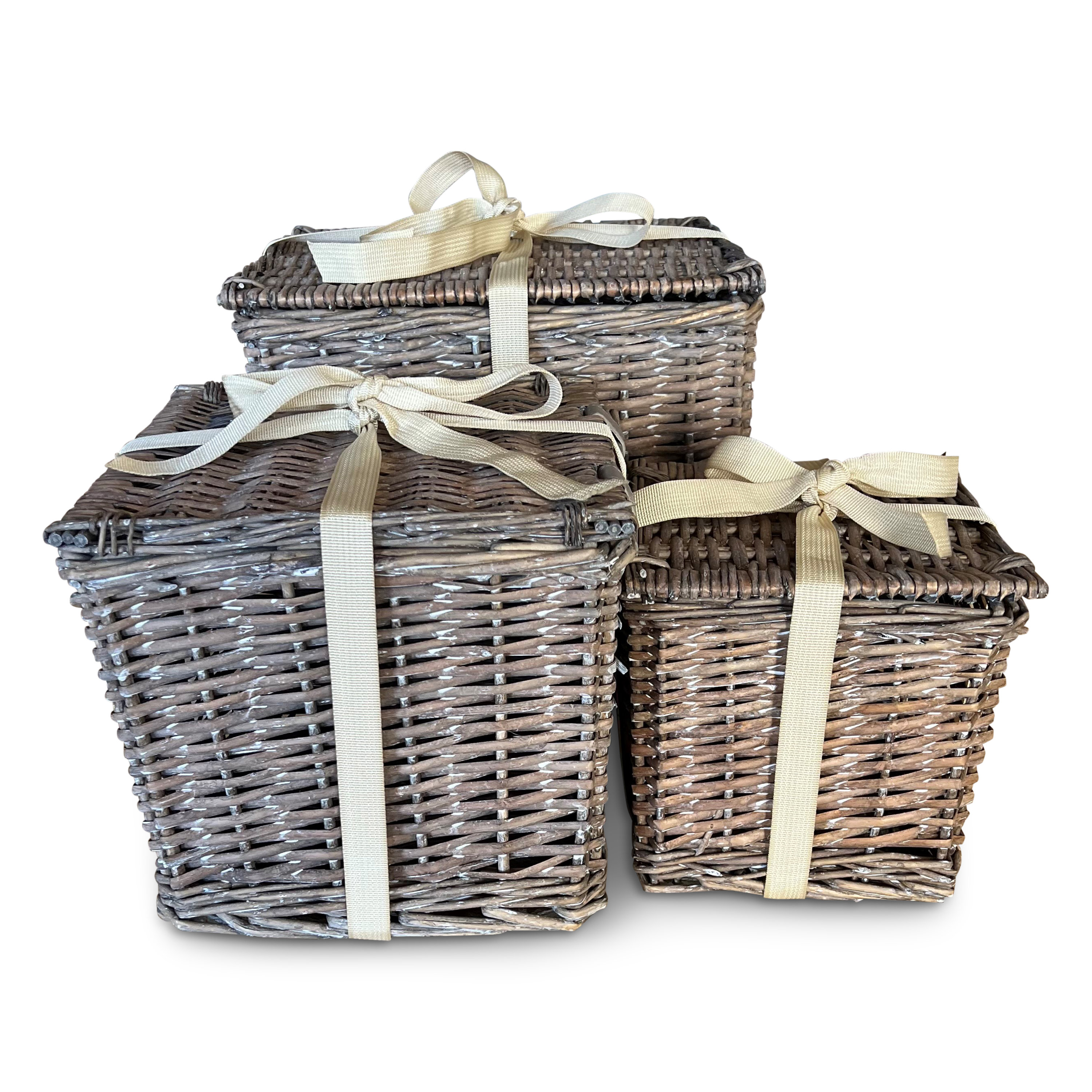Rosecliff Heights 3 Piece Wicker Box Basket | Wayfair