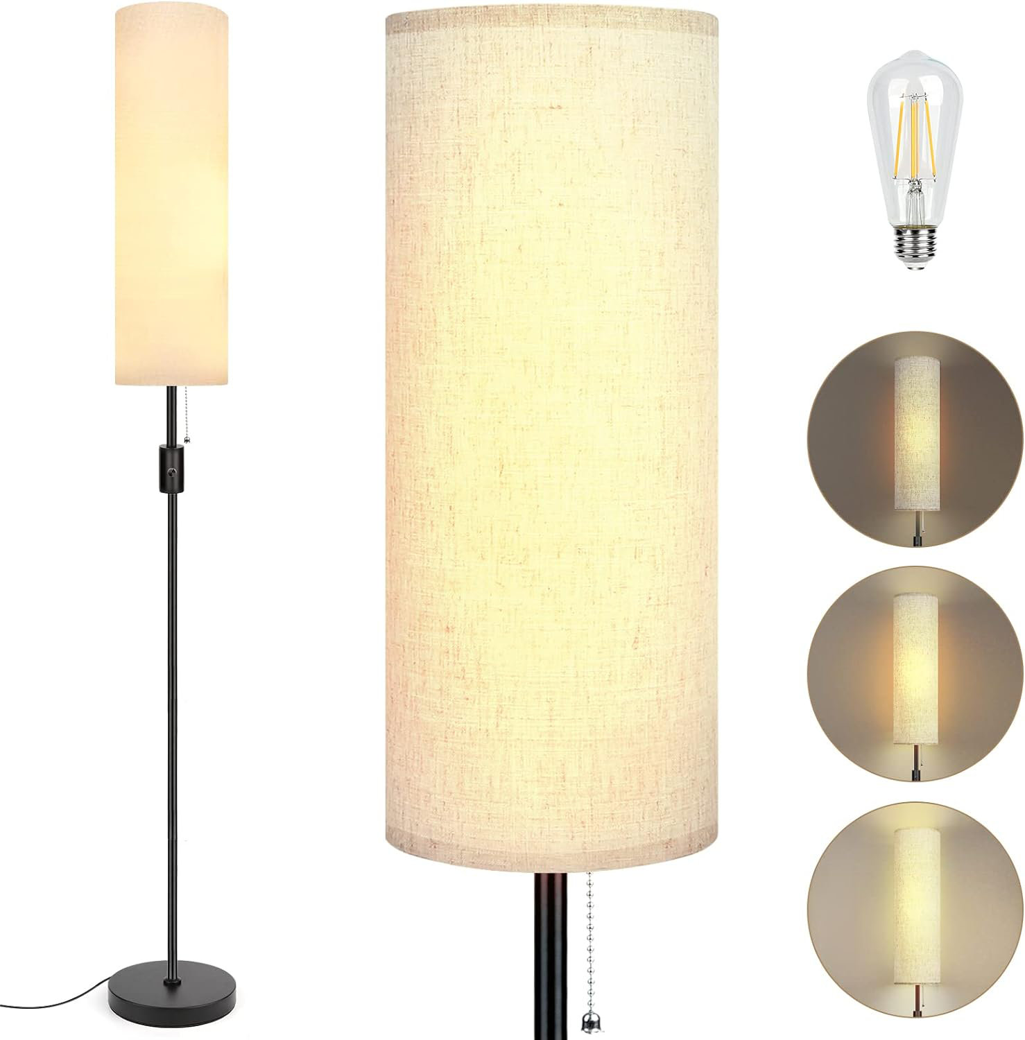 INSALER Standing Lamp With 3 Levels Dimmable Brightness | Wayfair