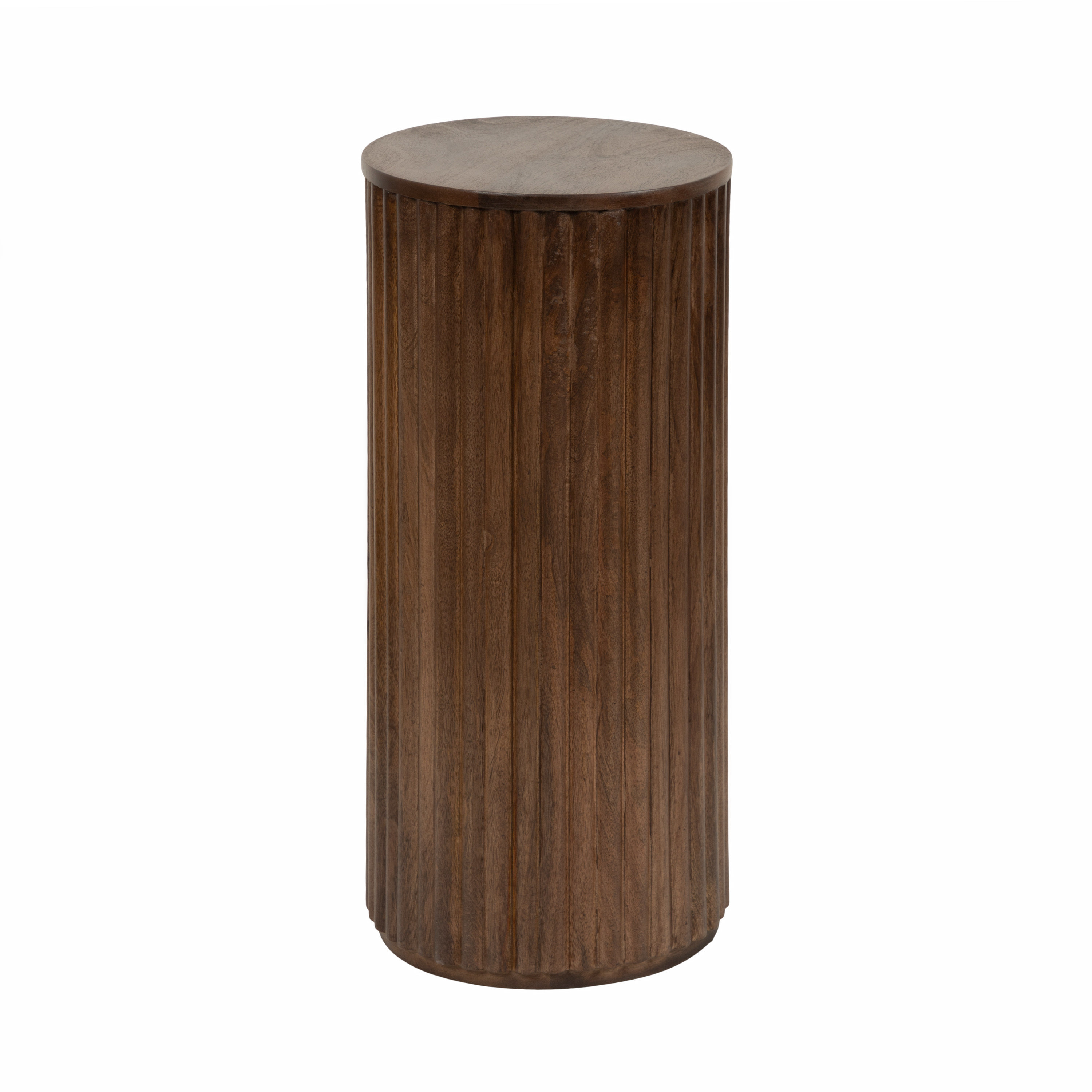 Latitude Run® Round Ribbed Wood Drink Table & Reviews | Wayfair