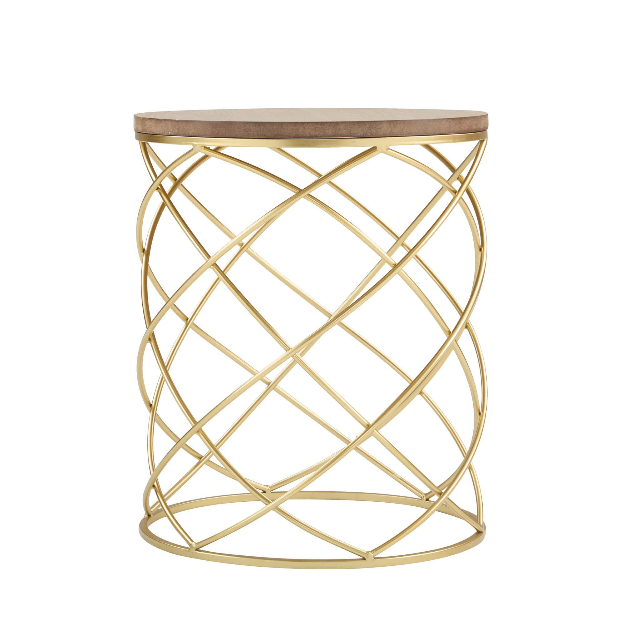 George Oliver Golden Side Table With MDF Top And Metal Frame ...