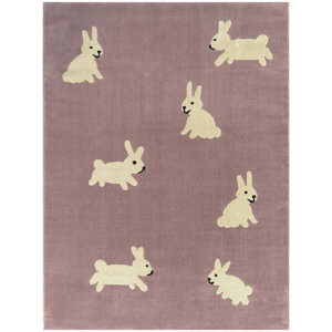 Balta Rugs Hop Lavender Kids Rabbit Area Rug | Wayfair