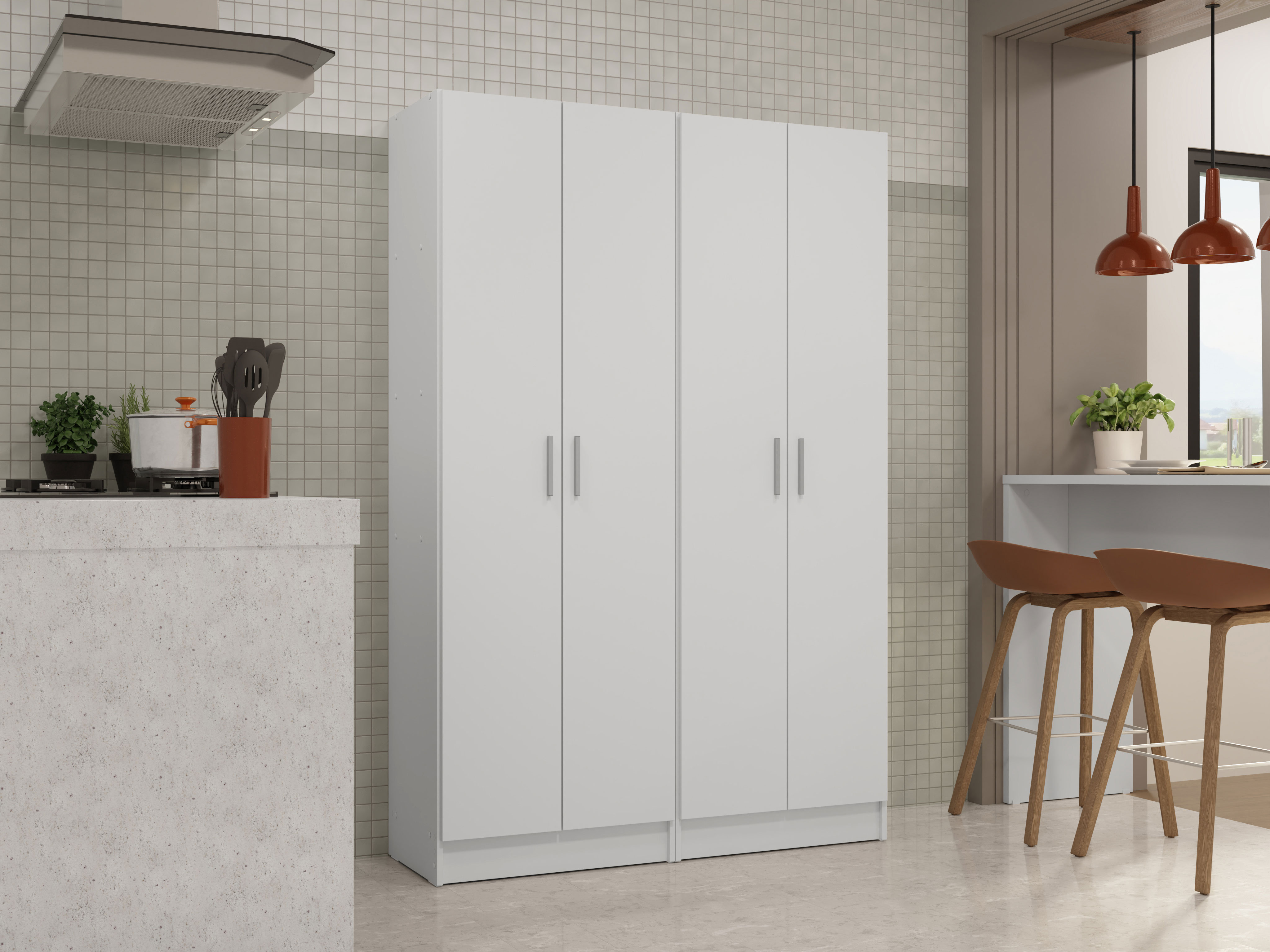 Hokku Designs Kitchen Set 2 Pantry Storage Cabinet with 10 Utility ...