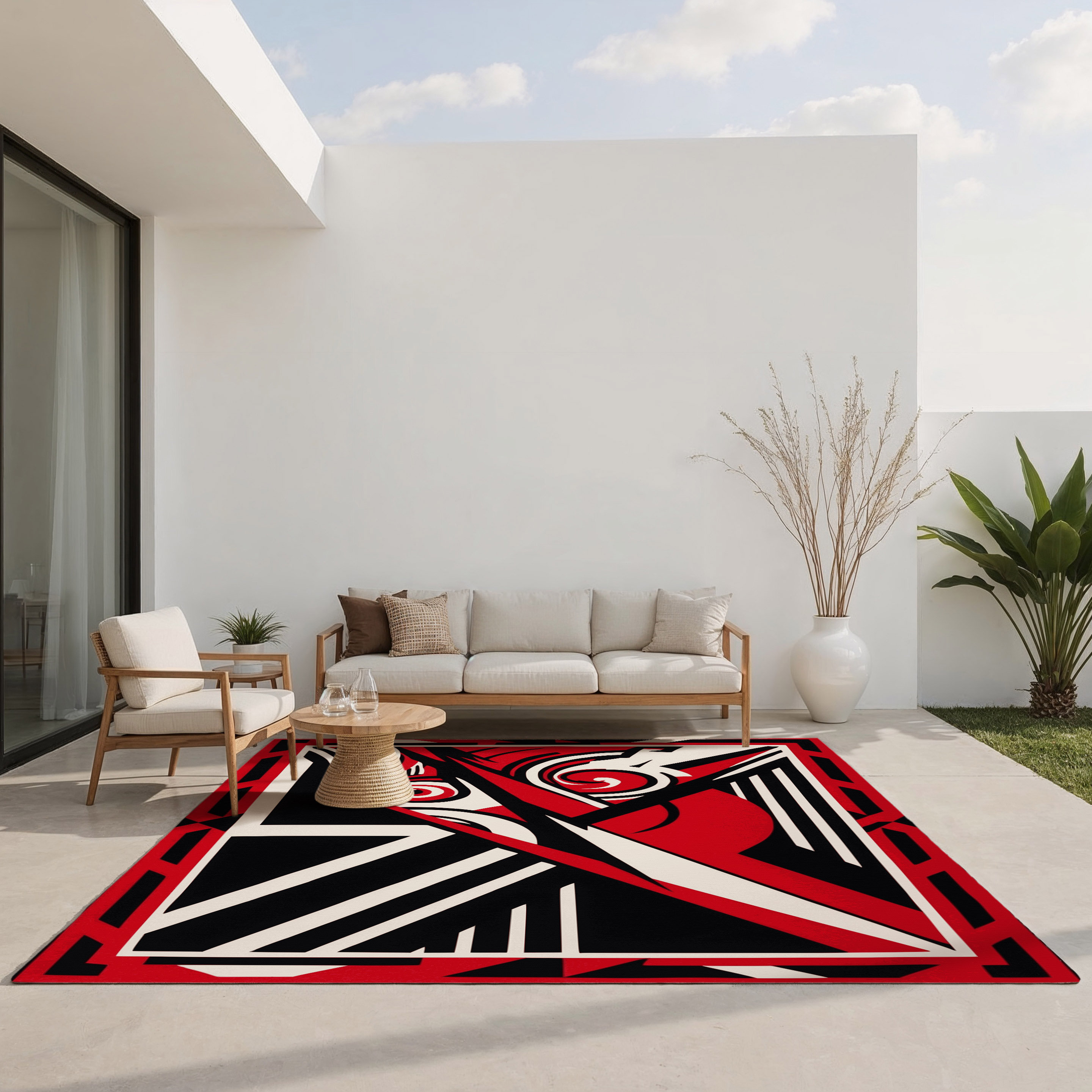 Wrought Studio™ Nightfire Veil Indoor And Outdoor Area Rug | Wayfair