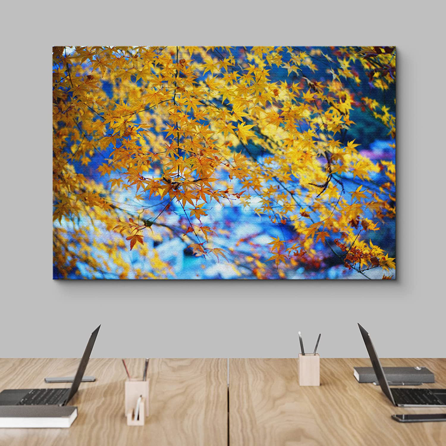 IDEA4WALL High Contrast Yellow Autumn Fall Leaf Nature Wilderness ...