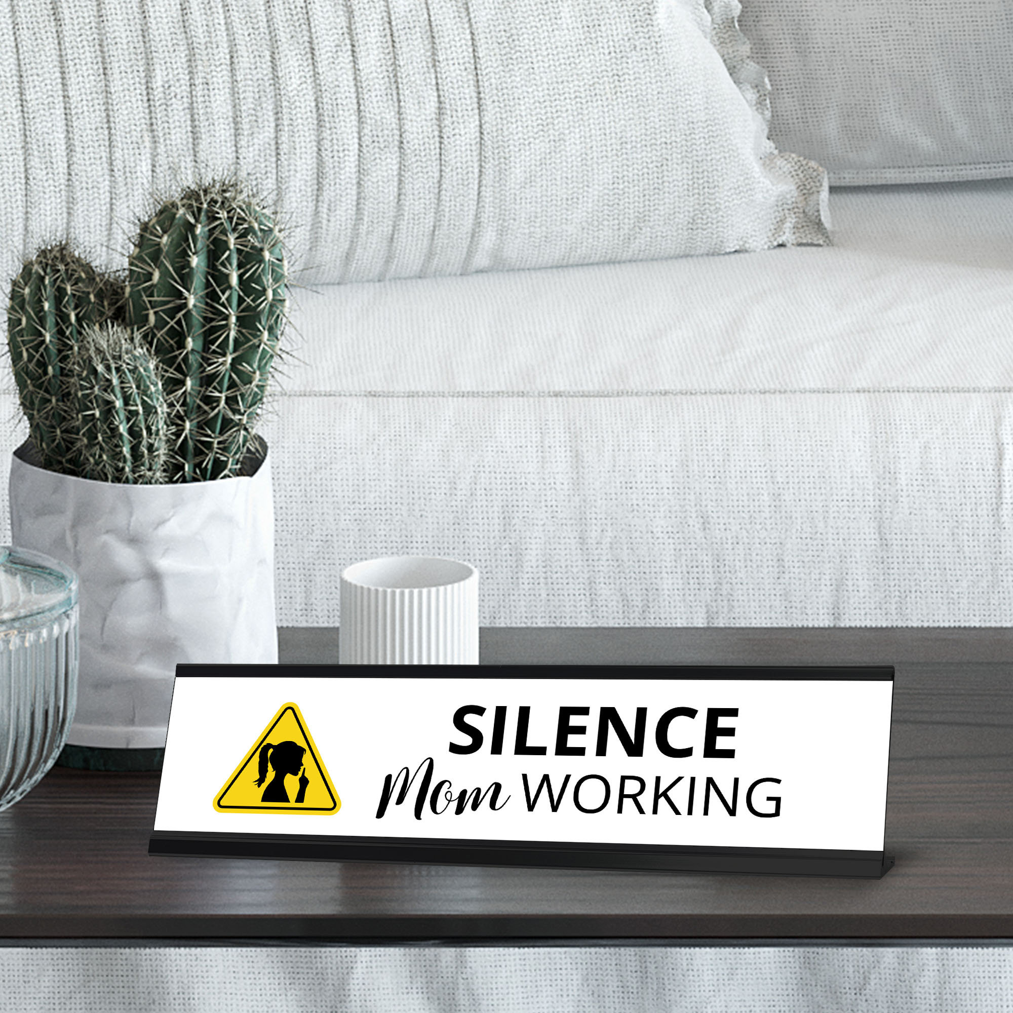 Signs ByLITA Silence Mom Working Sign Holder | Wayfair