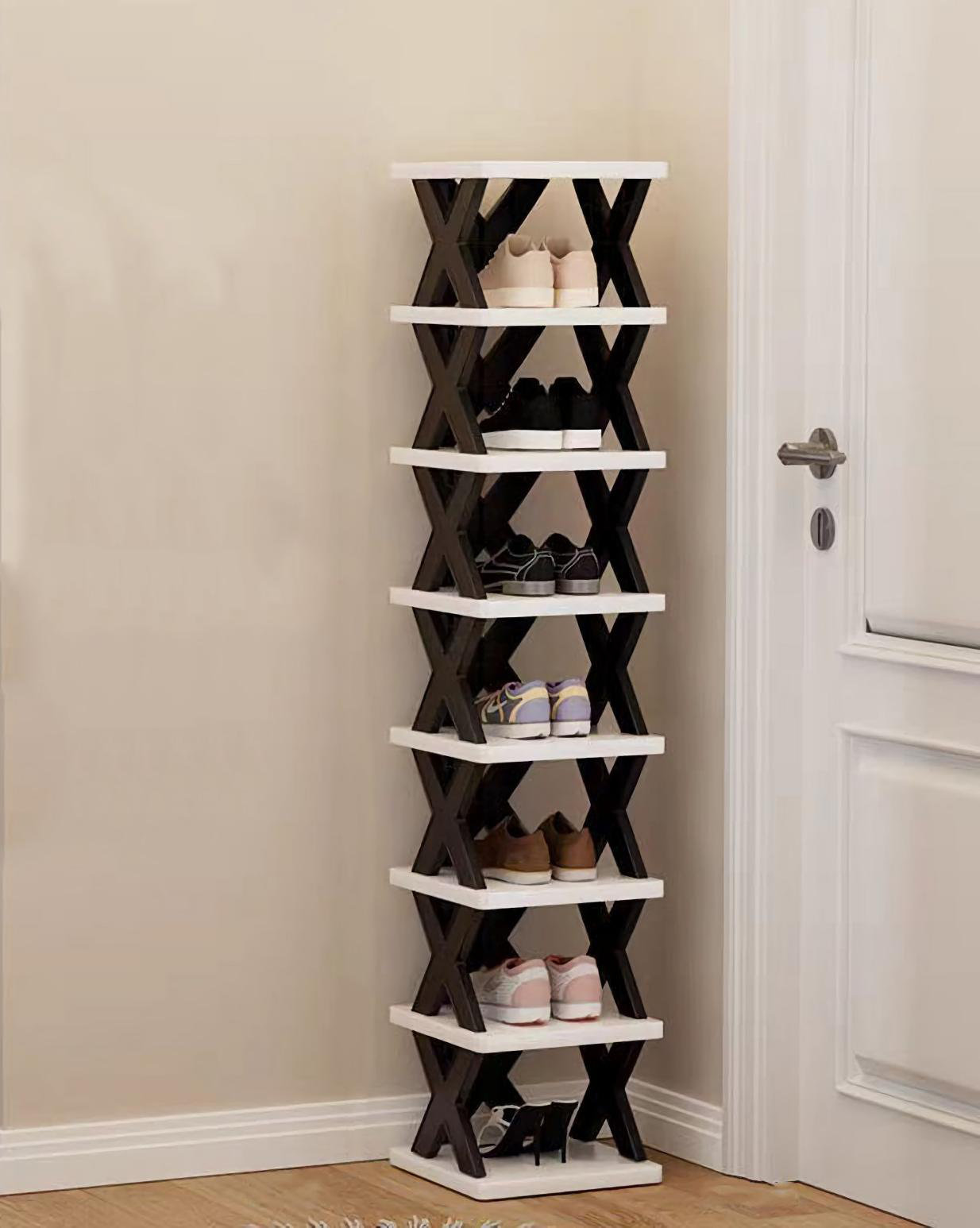 Latitude Run® Compact Narrow Shoe Rack – Multi-Layer Space-Saving Shoe ...