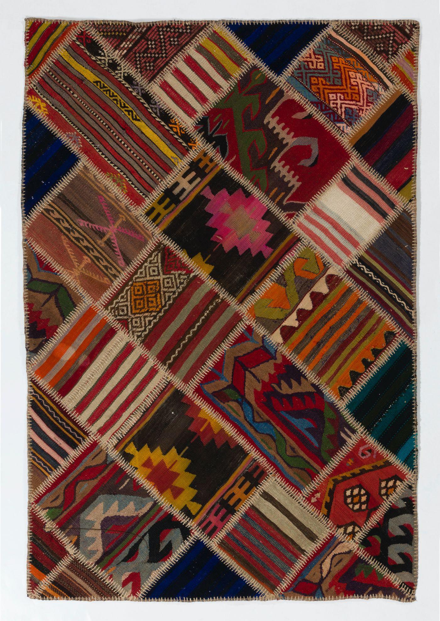 Bungalow Rose 4x6 Ft Vintage Handmade Turkish Patchwork Kilim Rug (flat ...