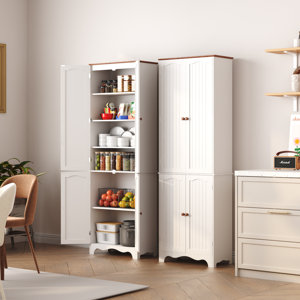 Red Barrel Studio® 72" Kitchen Pantry, Storage Cabinet With Adjustable ...