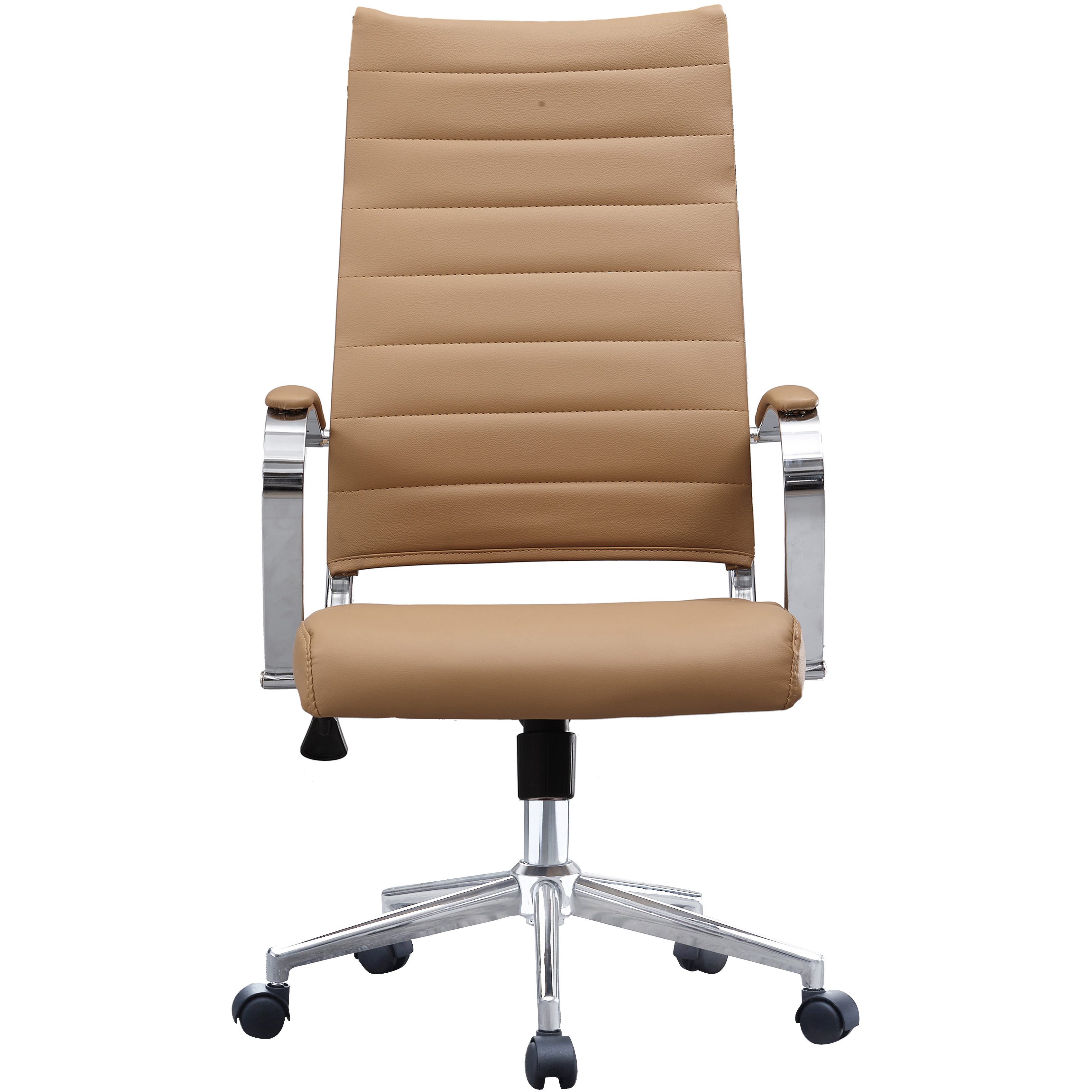 Orren Ellis Kensie Conference Chair High Back Ribbed PU Leather Office ...
