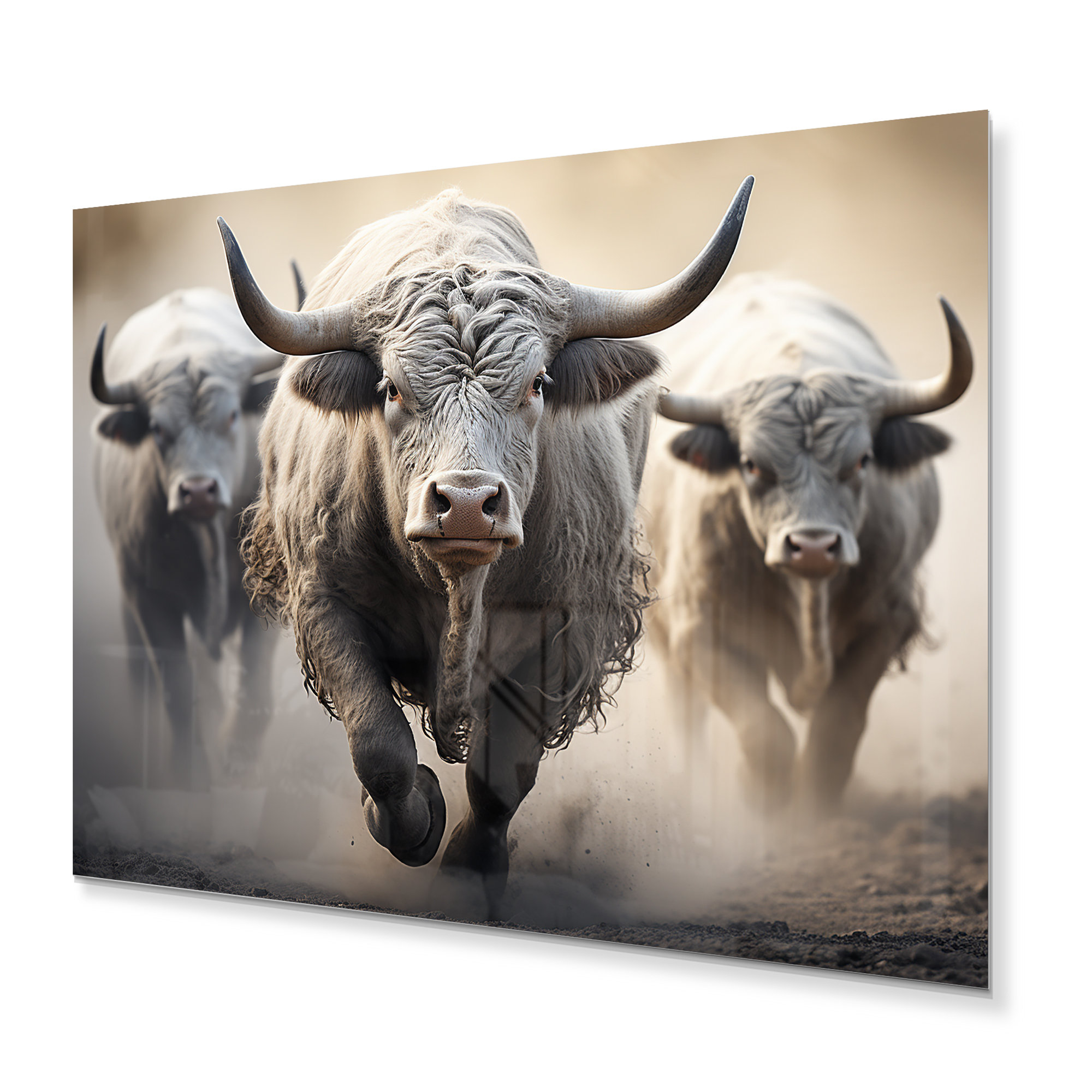 Millwood Pines Cattle Running III - Animals Metal Wall Art Prints | Wayfair