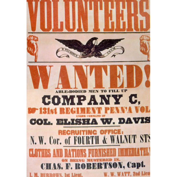 Trinx Posterazzi Union Army Recruiting Poster On Paper Textual Art ...