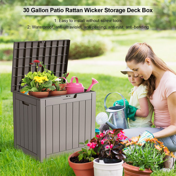 vbal 30 Gallons Water Resistant Resin Lockable Deck Box & Reviews | Wayfair