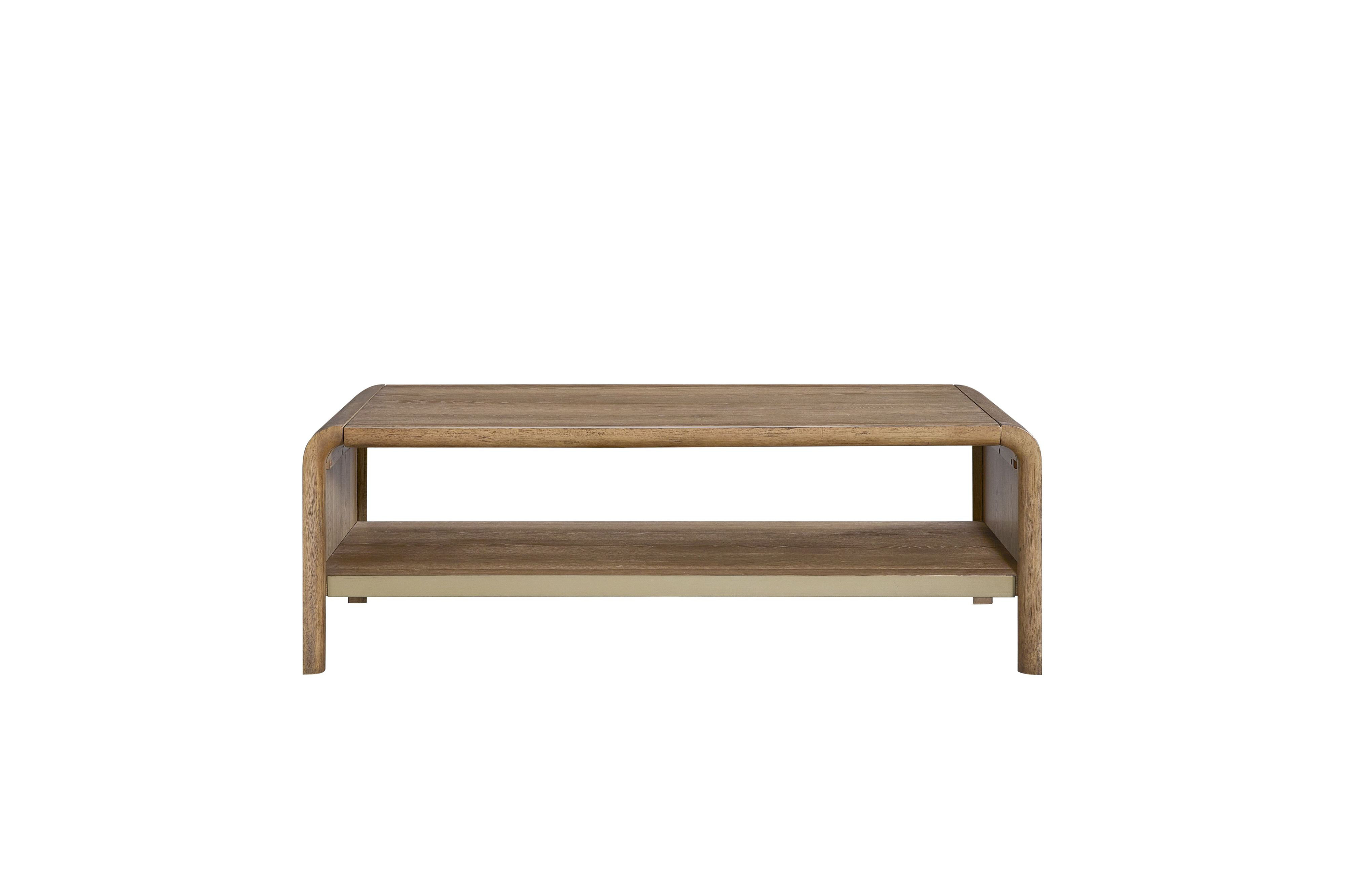 Joss & Main Amy Aurora Waterfall Wood Cocktail Table, Latte | Wayfair