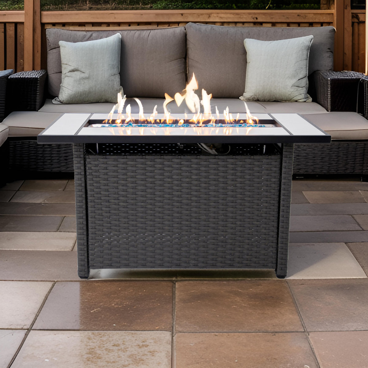 Latitude Run® Madilene 25'' H X 23'' W Outdoor Propane Fire Pit Table ...