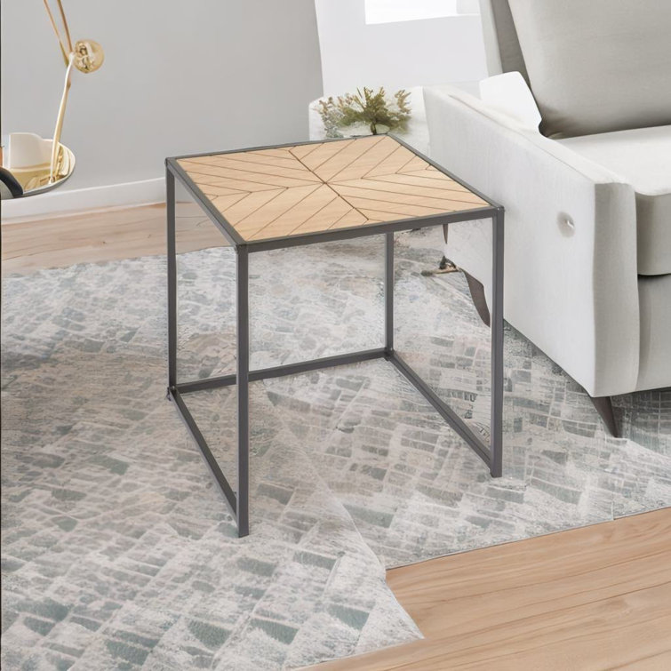 Borough Wharf Adalhi Square End Table with Metal Legs Side Tables ...