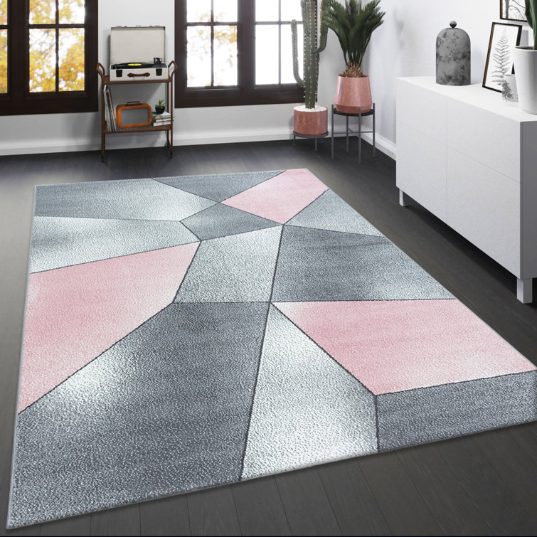 Ivy Bronx Blush Grey/Pink Rug & Reviews | Wayfair.co.uk