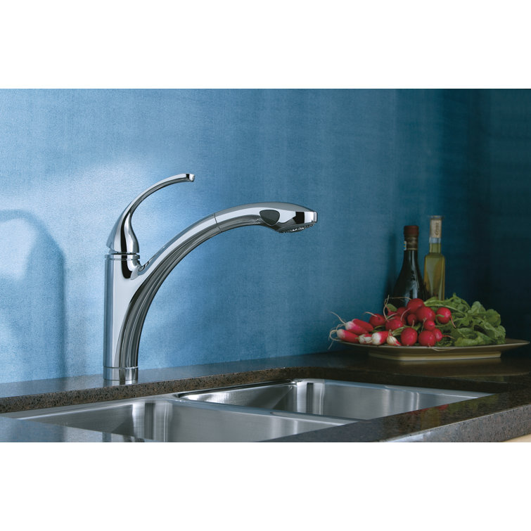 K-10433-BN,VS,G Kohler Forte® Pull Out Single Handle Kitchen Faucet ...