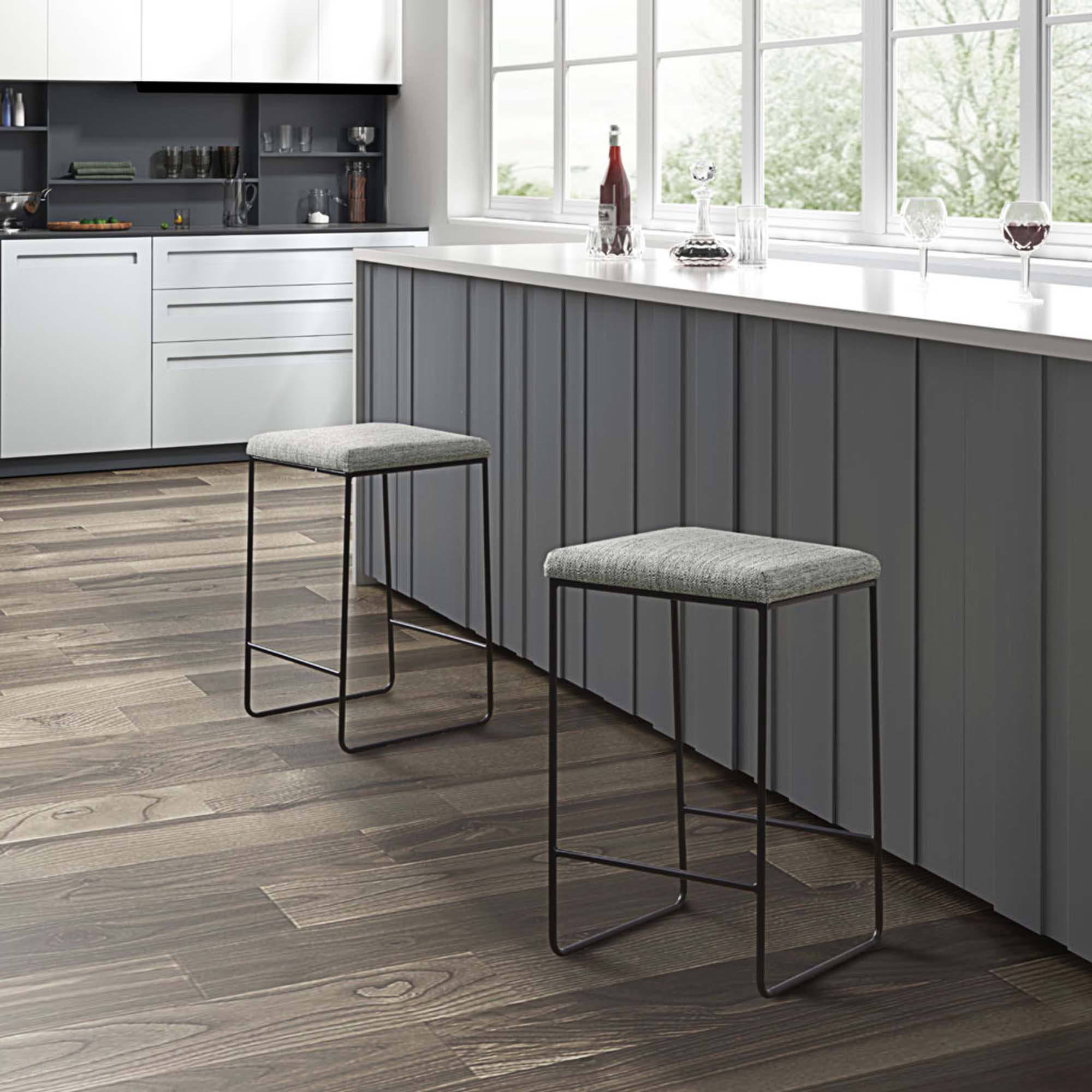 Latitude Run® Veendam Upholstered 25.5'' Counter Stool with Metal Frame ...