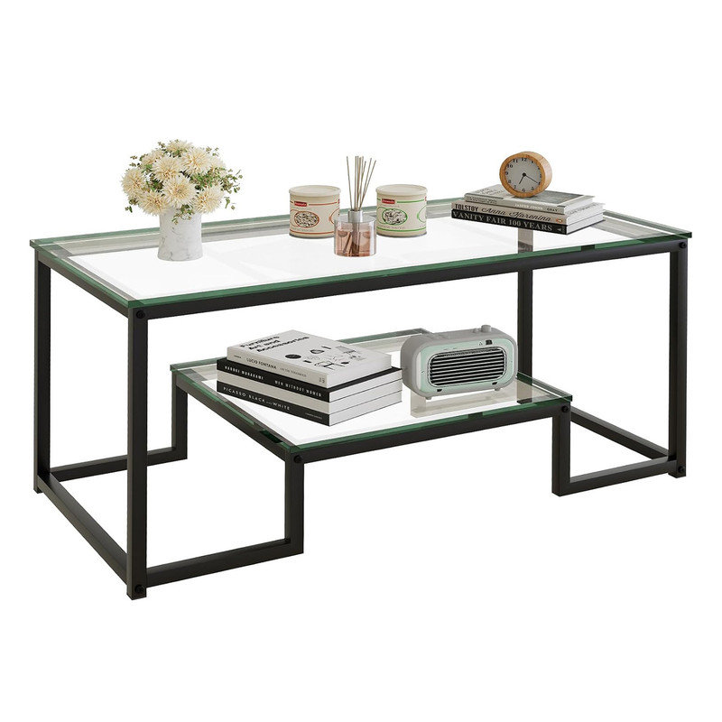 Mercer41 Cleaveland Glass Top Coffee Table | Wayfair