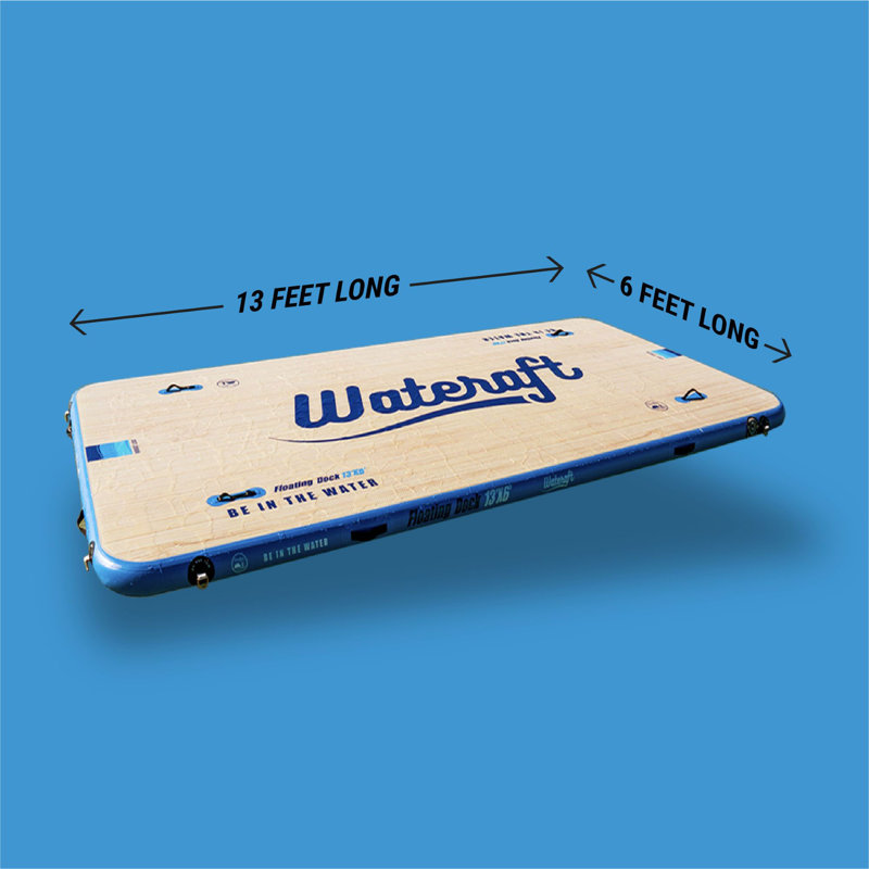 Wateraft 13' x 6' Inflatable Floating Island Dock Platform Raft, White ...